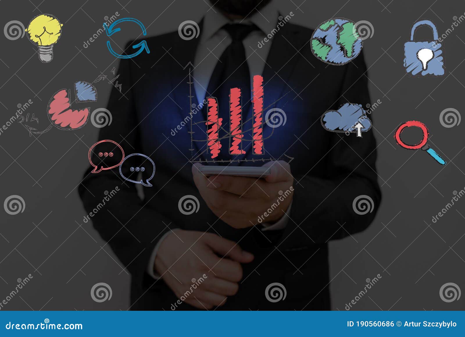 Free Sketch Showing Images of Information Computerization with ...