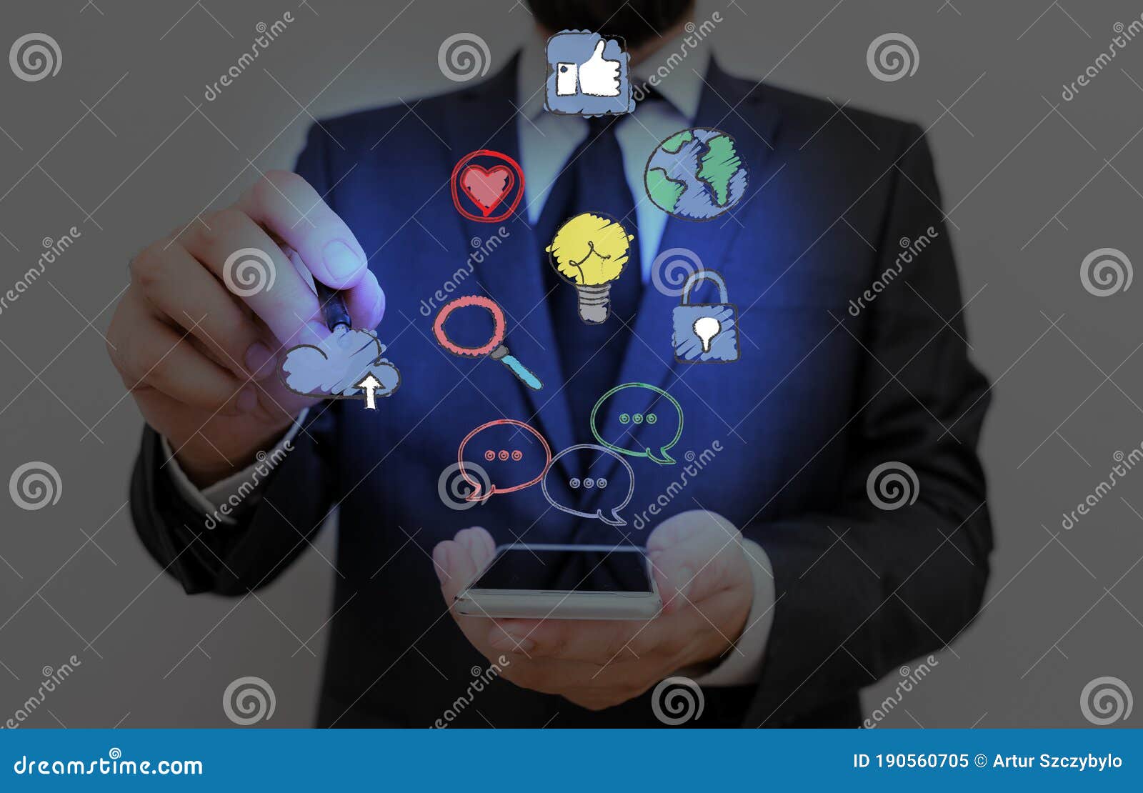 Free Sketch Showing Images of Information Computerization with ...