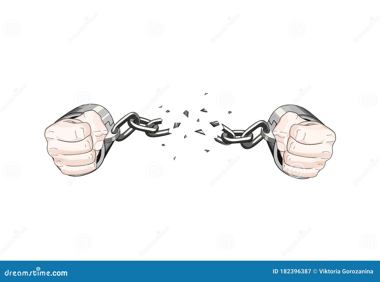 Free Slave Broken Handcuffs Chain. African Hands. Vector Graphic ...