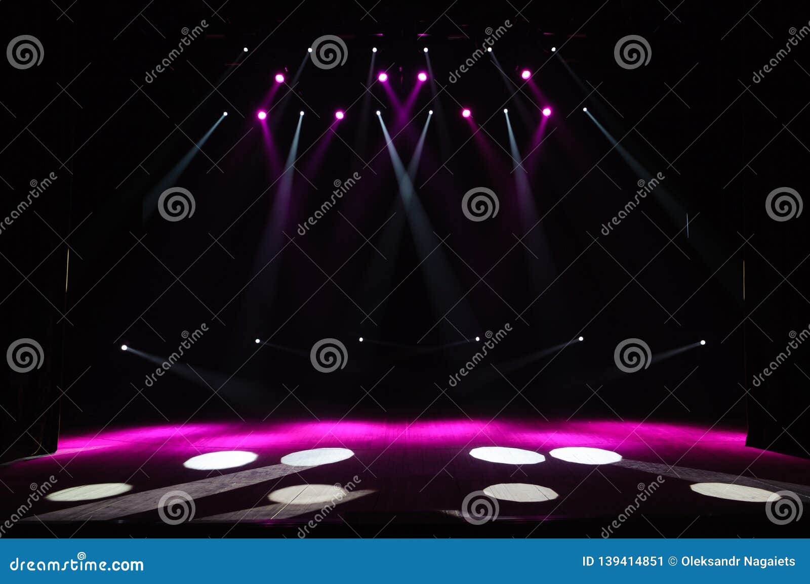 Free Stage with Lights, Lighting Devices. Background. Stock Image ...