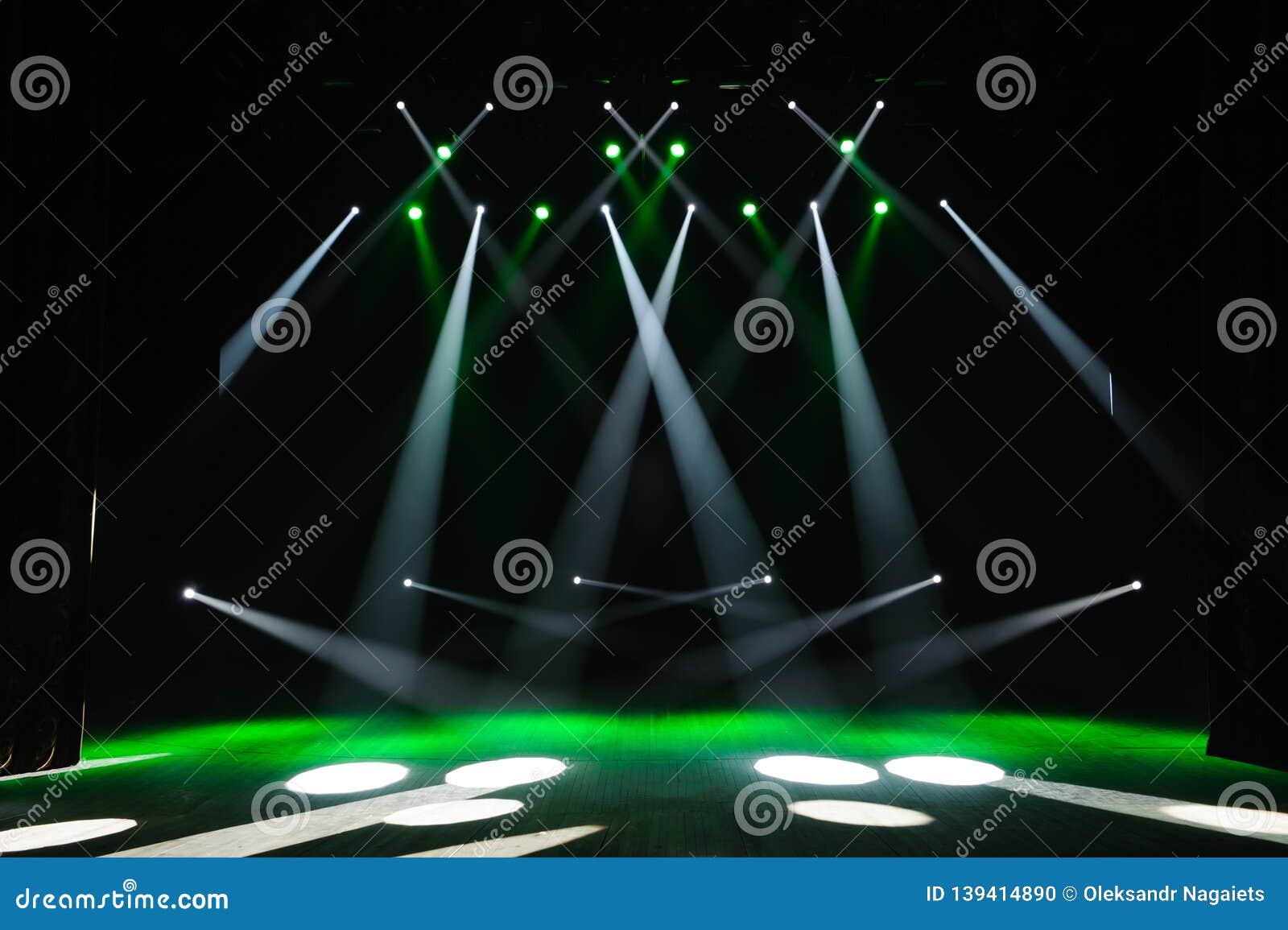 Free Stage with Lights, Lighting Devices. Background. Stock Photo ...