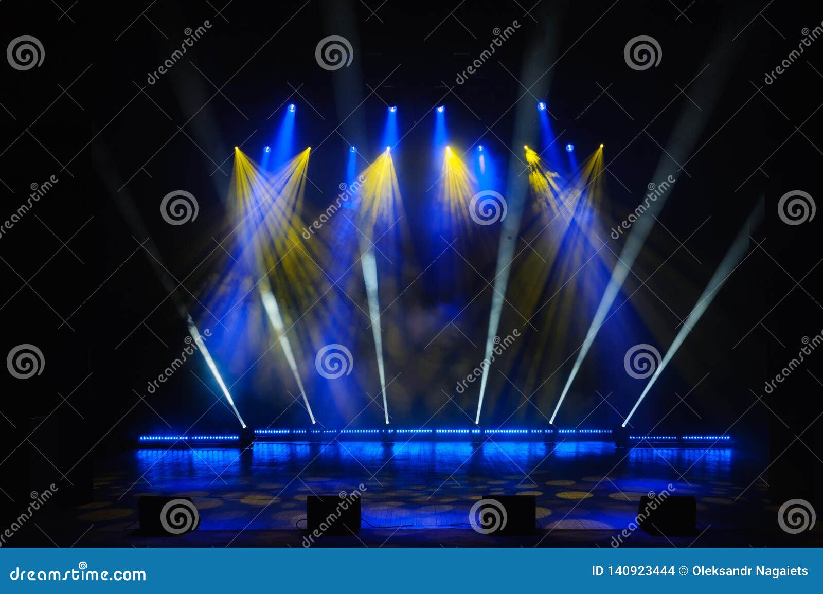 Free Stage with Lights, Lighting Devices, Colored Spotlights. Stock ...
