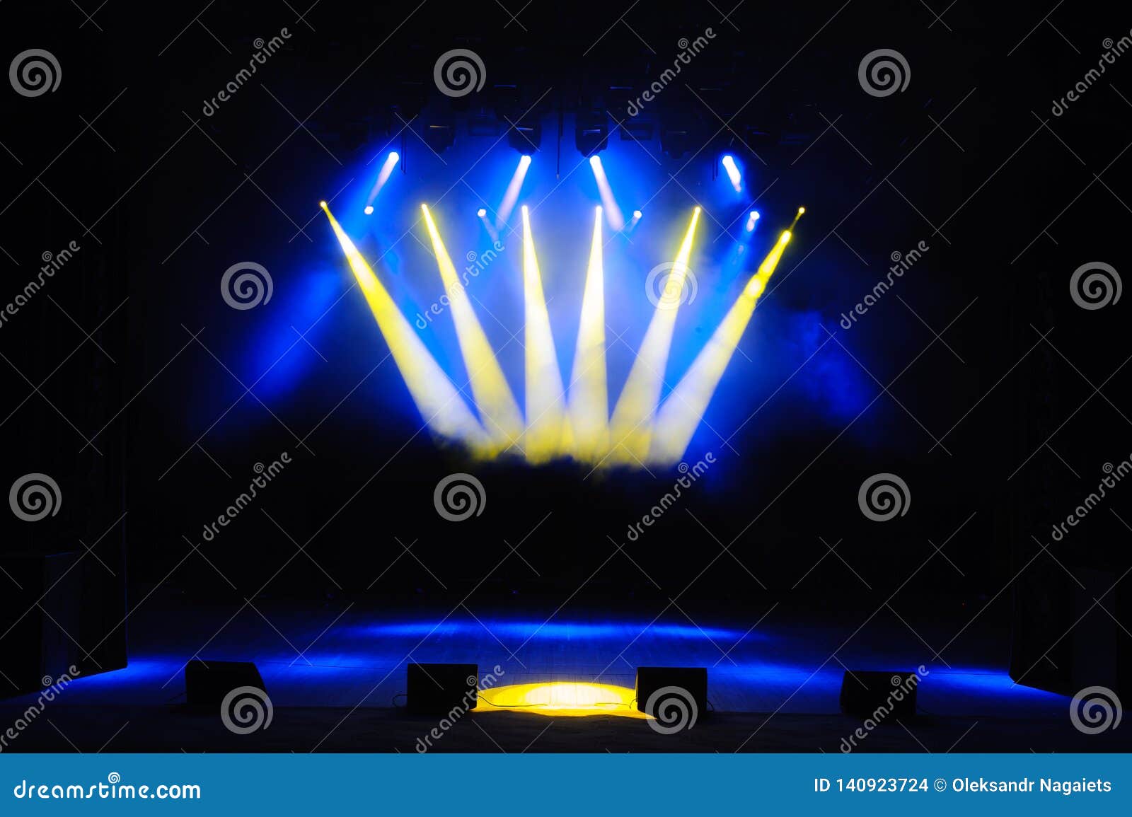Free Stage with Lights, Lighting Devices, Colored Spotlights. Stock ...