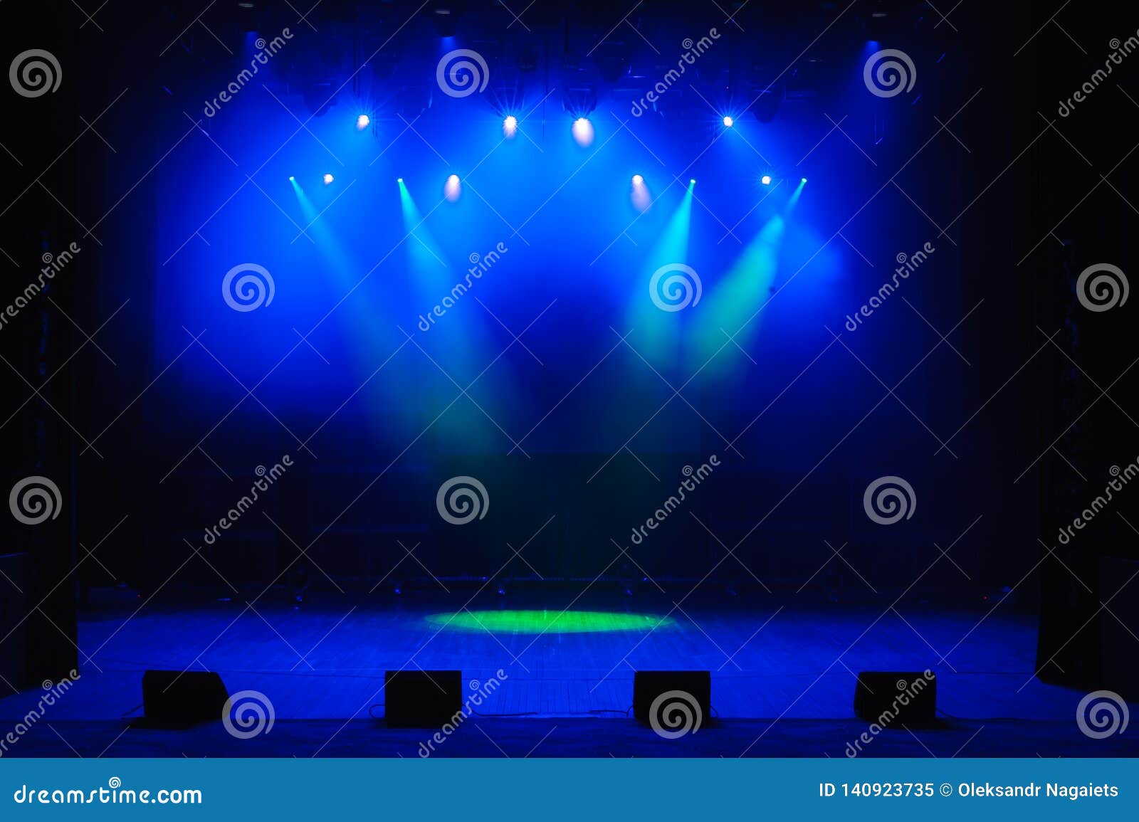 Free Stage with Lights, Lighting Devices, Colored Spotlights. Stock ...