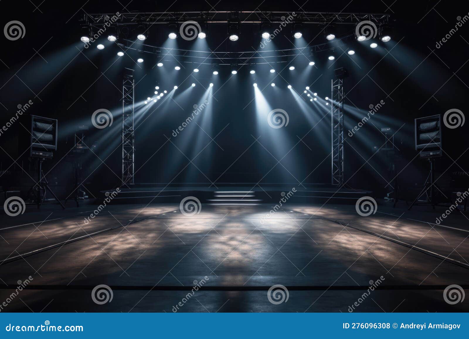 Free Stage with Lights, Lighting Devices. Generative AI. Stock ...