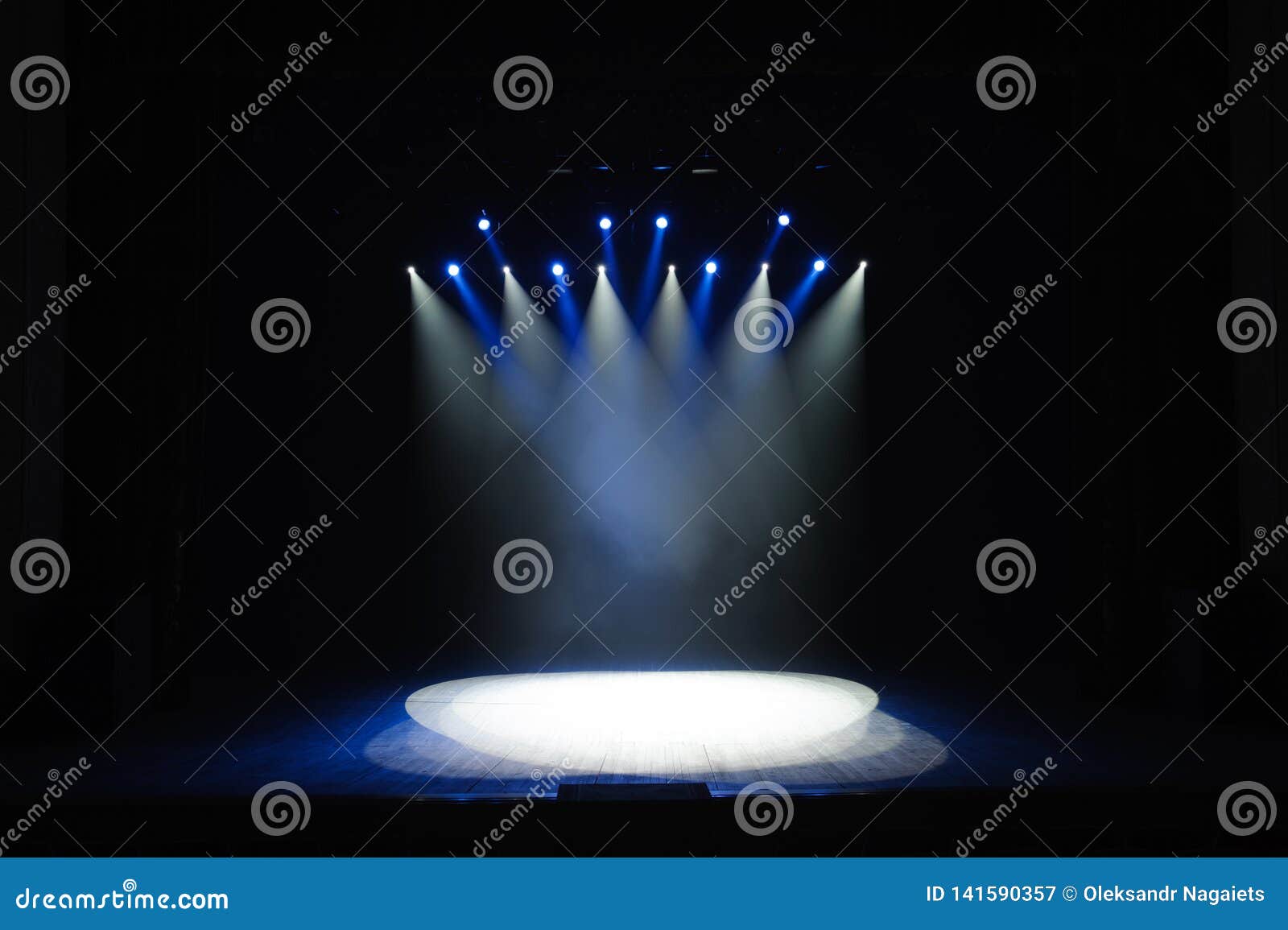 Free Stage with Lights, Lighting Devices. Night Show. Stock Image ...