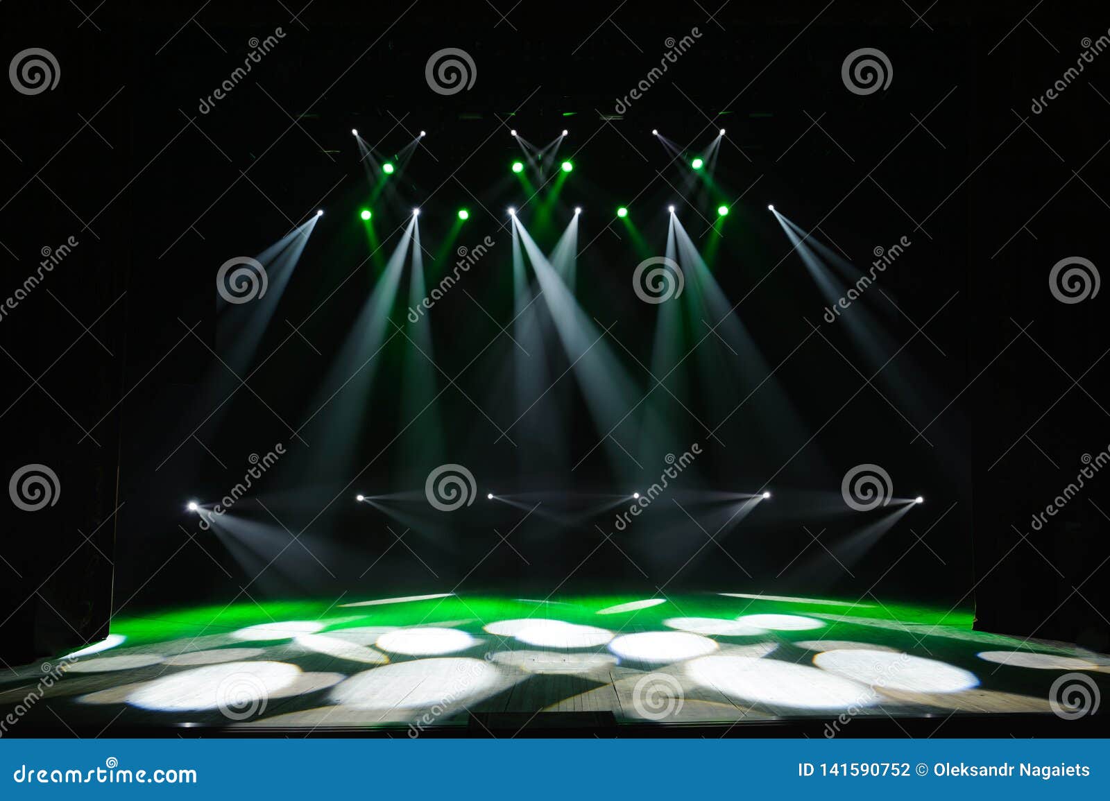 Free Stage with Lights, Lighting Devices. Night Show. Stock Photo ...