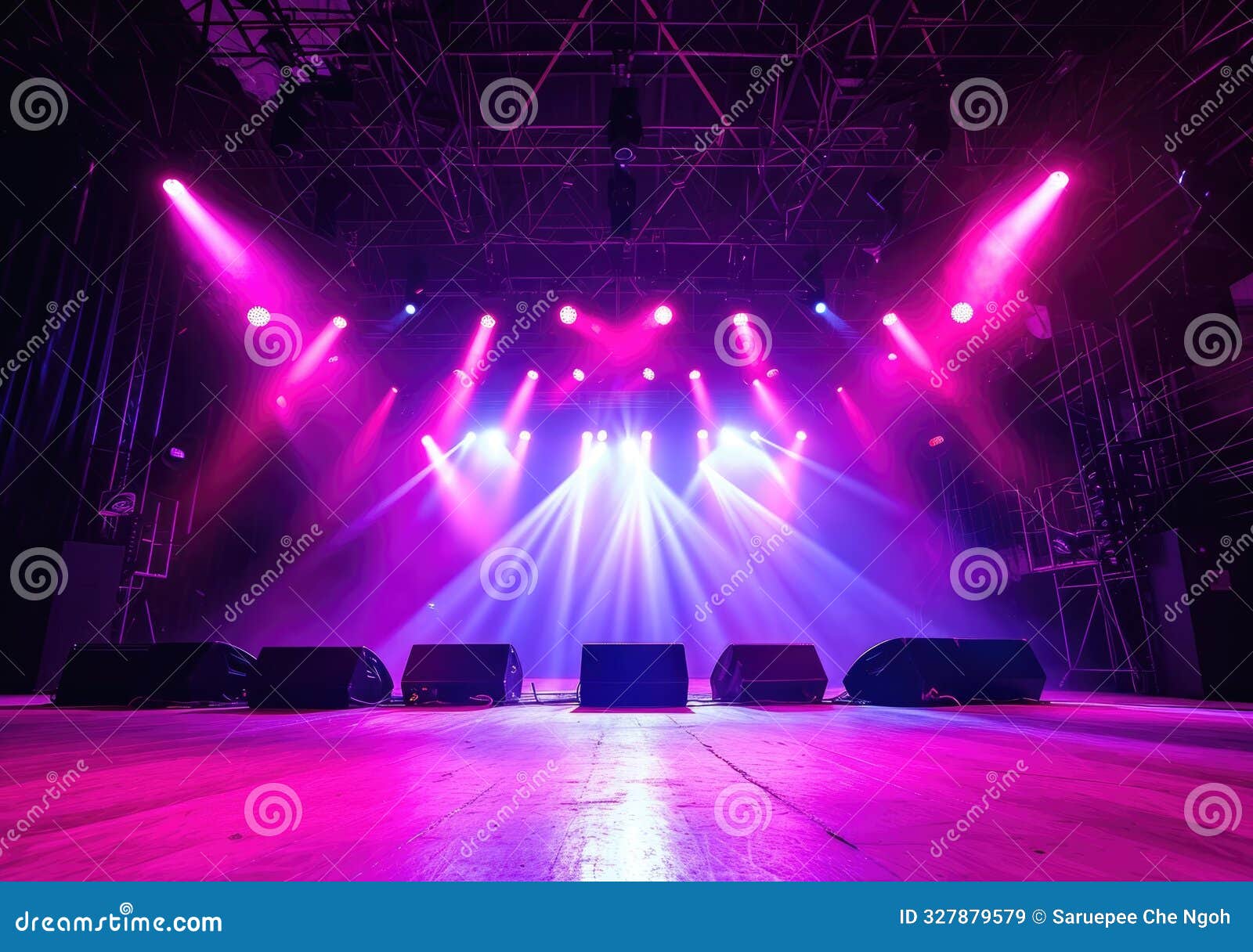 Free Stage with Lights Free Scene with Multi Colored Lighting Equipment ...