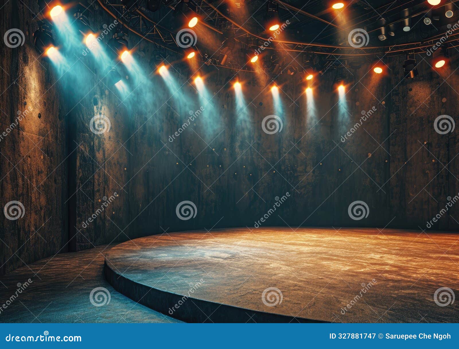 Free Stage with Lights Free Scene with Multi Colored Lighting Equipment ...