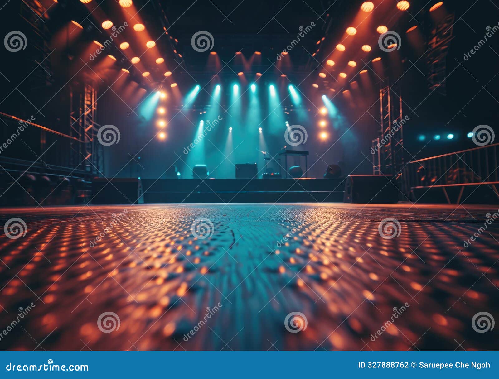 Free Stage with Lights Free Scene with Multi Colored Lighting Equipment ...