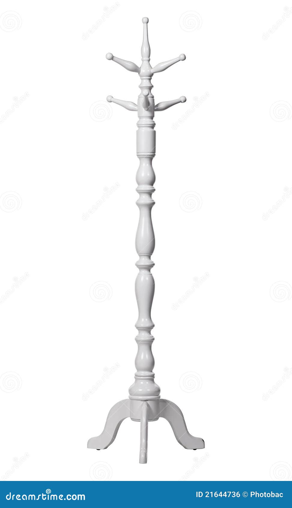 Free-standing Coat Rack Isolated Over White Stock Photo - Image of ...