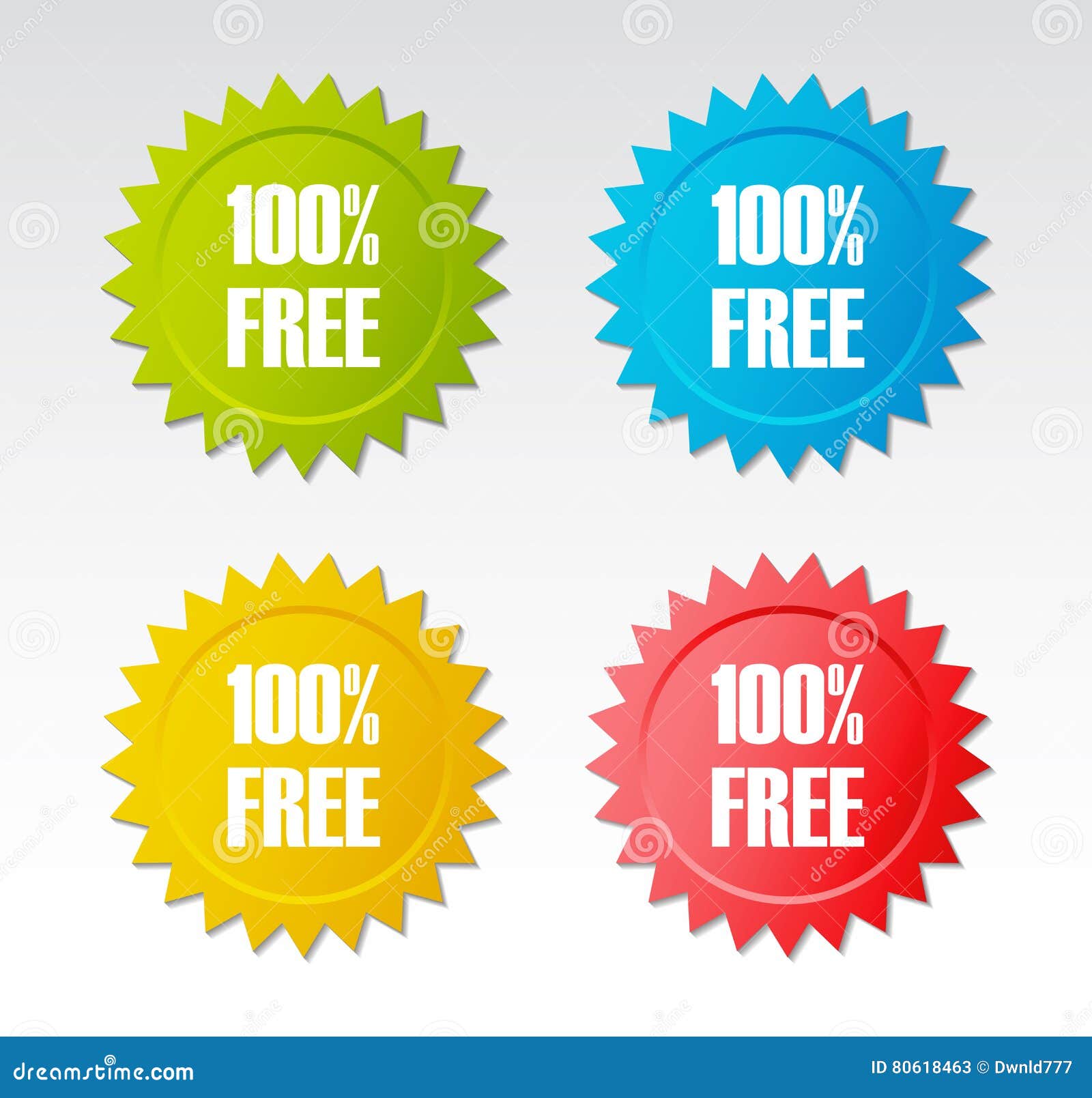 100 free sticker stock vector. Illustration of sale, present - 80618463