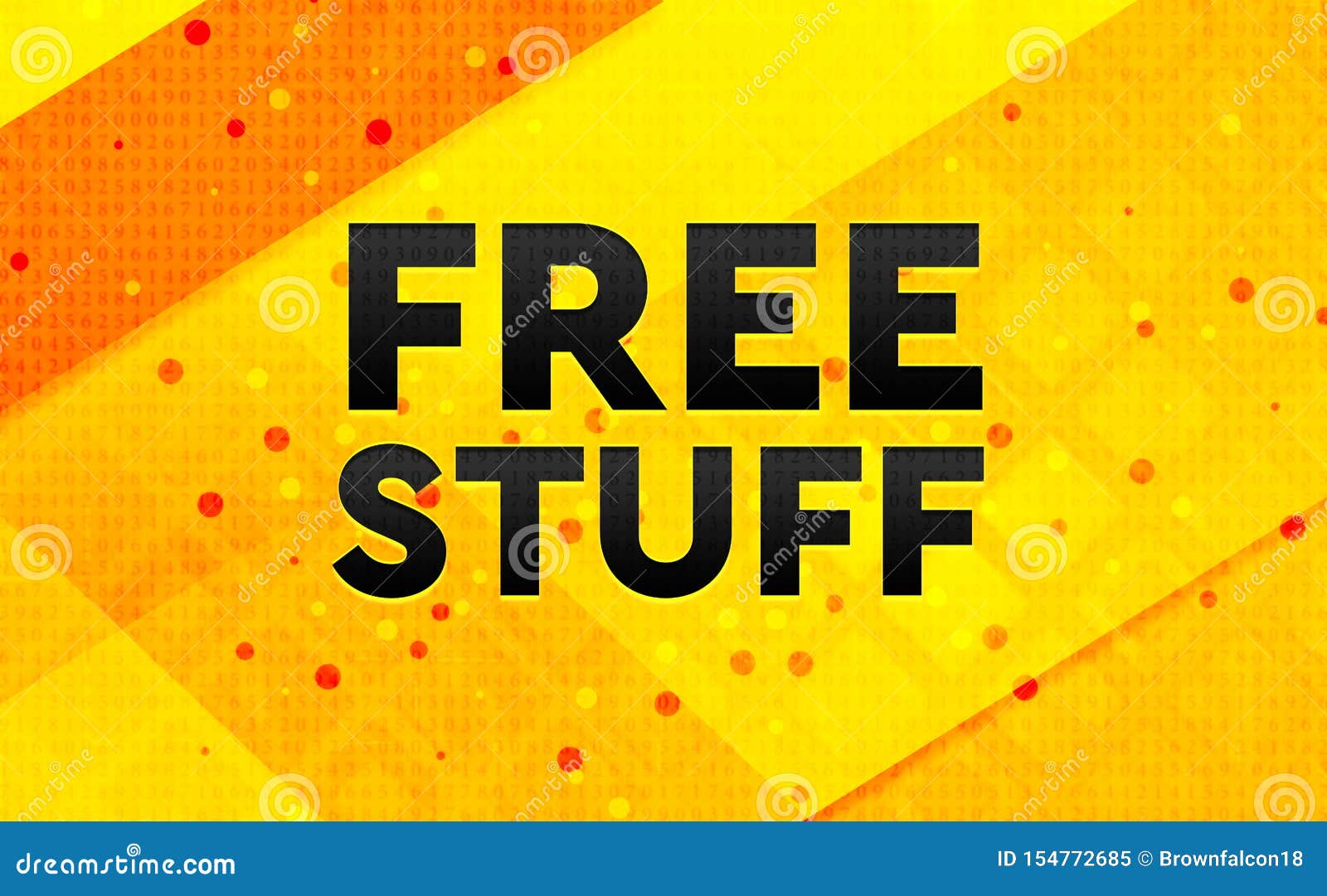 Free Stuff Abstract Digital Banner Yellow Background Stock Illustration ...