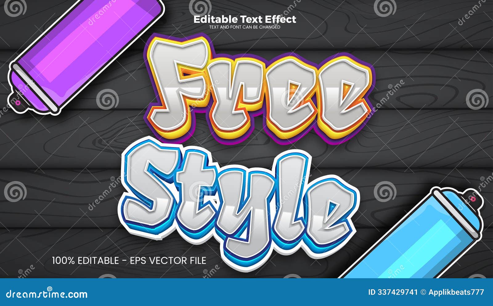 Free Style Editable Text Effect in Graffiti Trend Style Stock ...