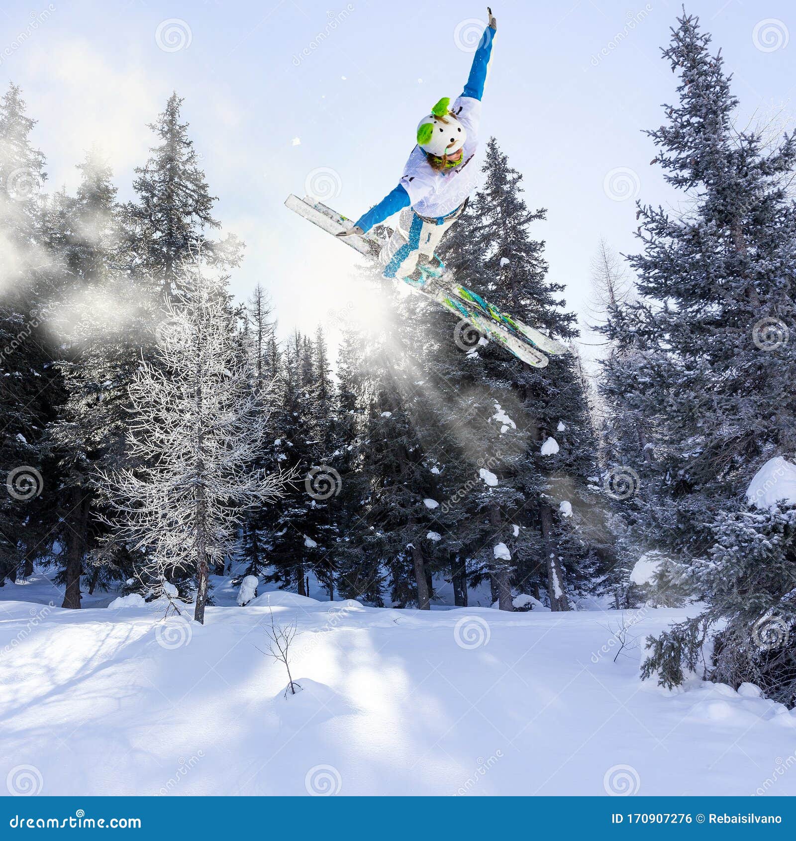 Free style skier stock photo. Image of extreme, acrobatic - 170907276