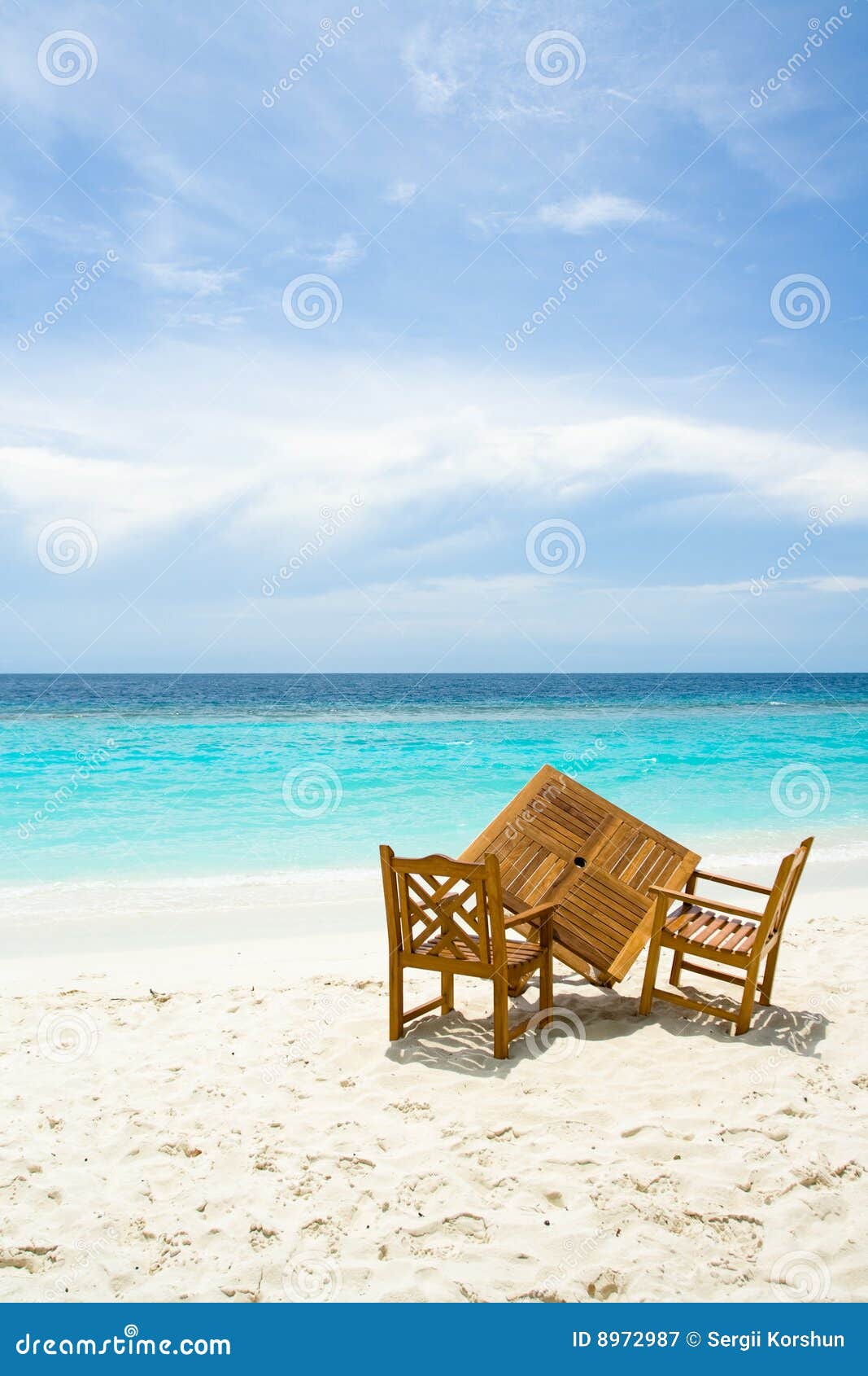 Free Table for Two on the Beach with Ocean View Stock Image - Image of ...