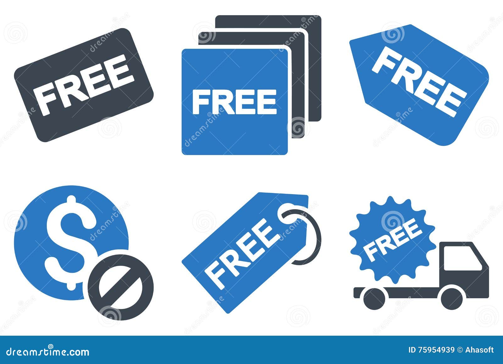 Free Tag Flat Vector Icons stock vector. Illustration of banner - 75954939