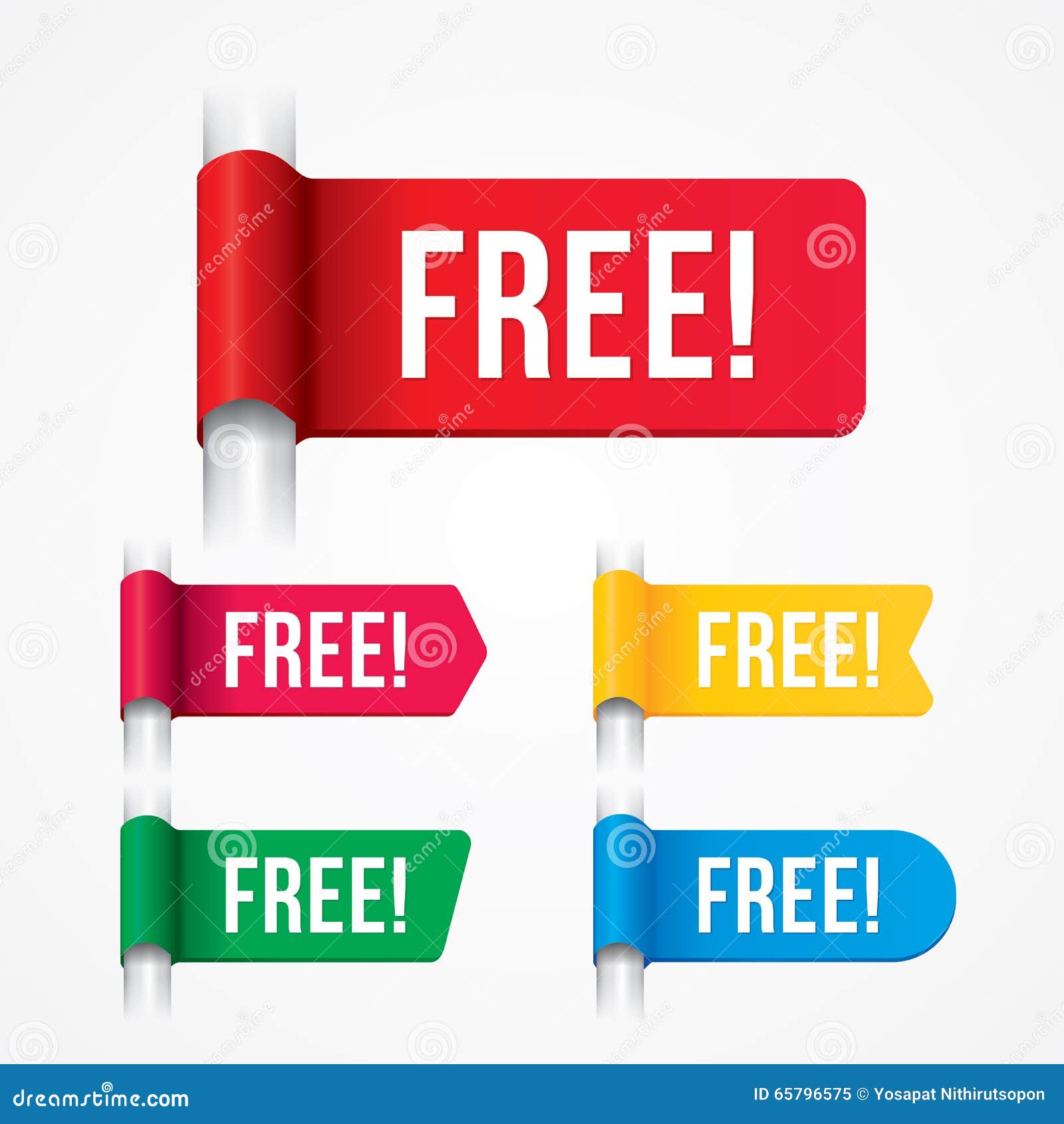 Free Tag, Free Sign, Free Label Stock Vector - Illustration of offer ...