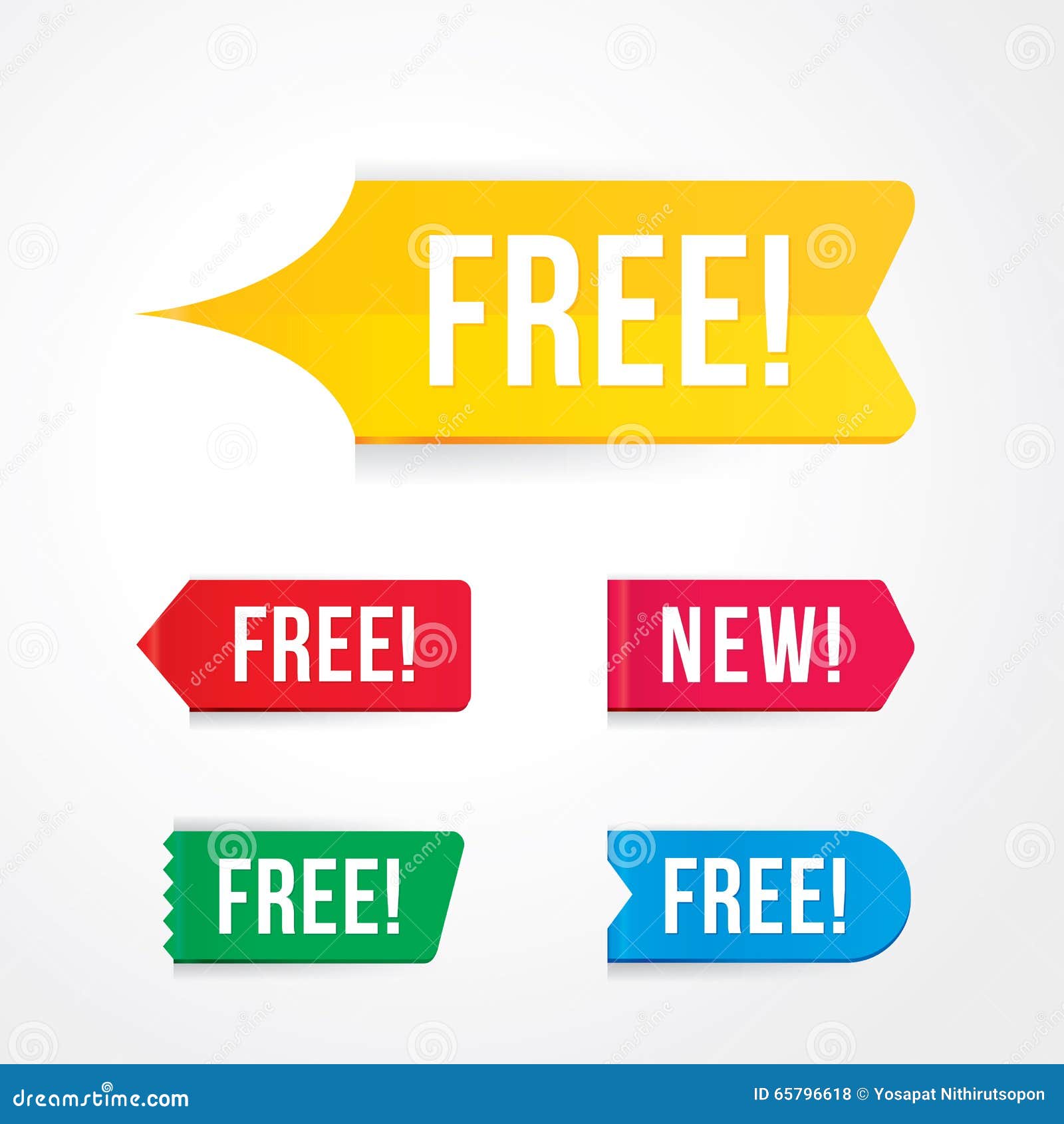 Free Tag, Free Sign, Free Label Stock Vector - Illustration of shopping ...