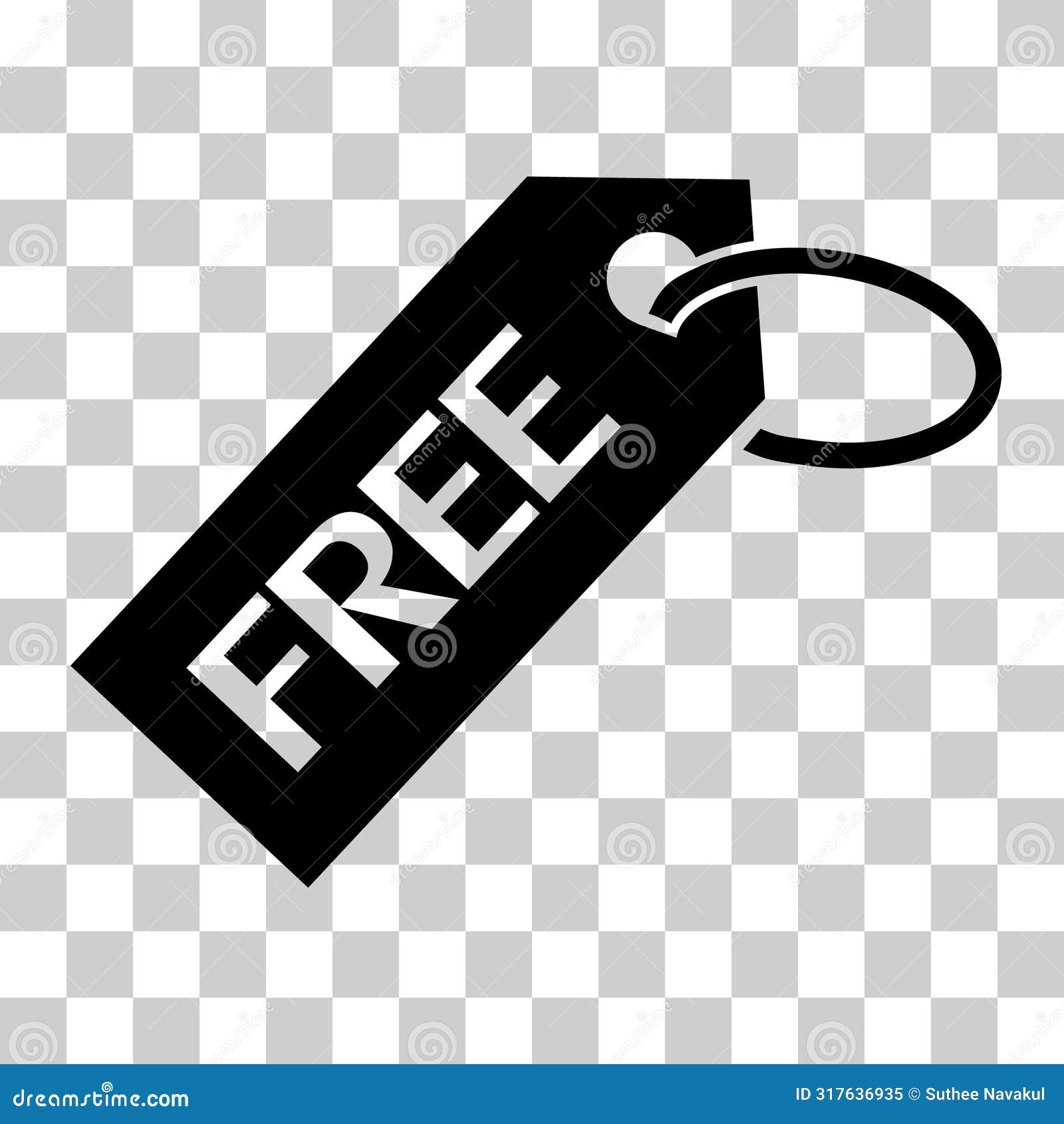 Free Tag Icon on Transparent. Free Tag Symbol. Flat Style Stock ...