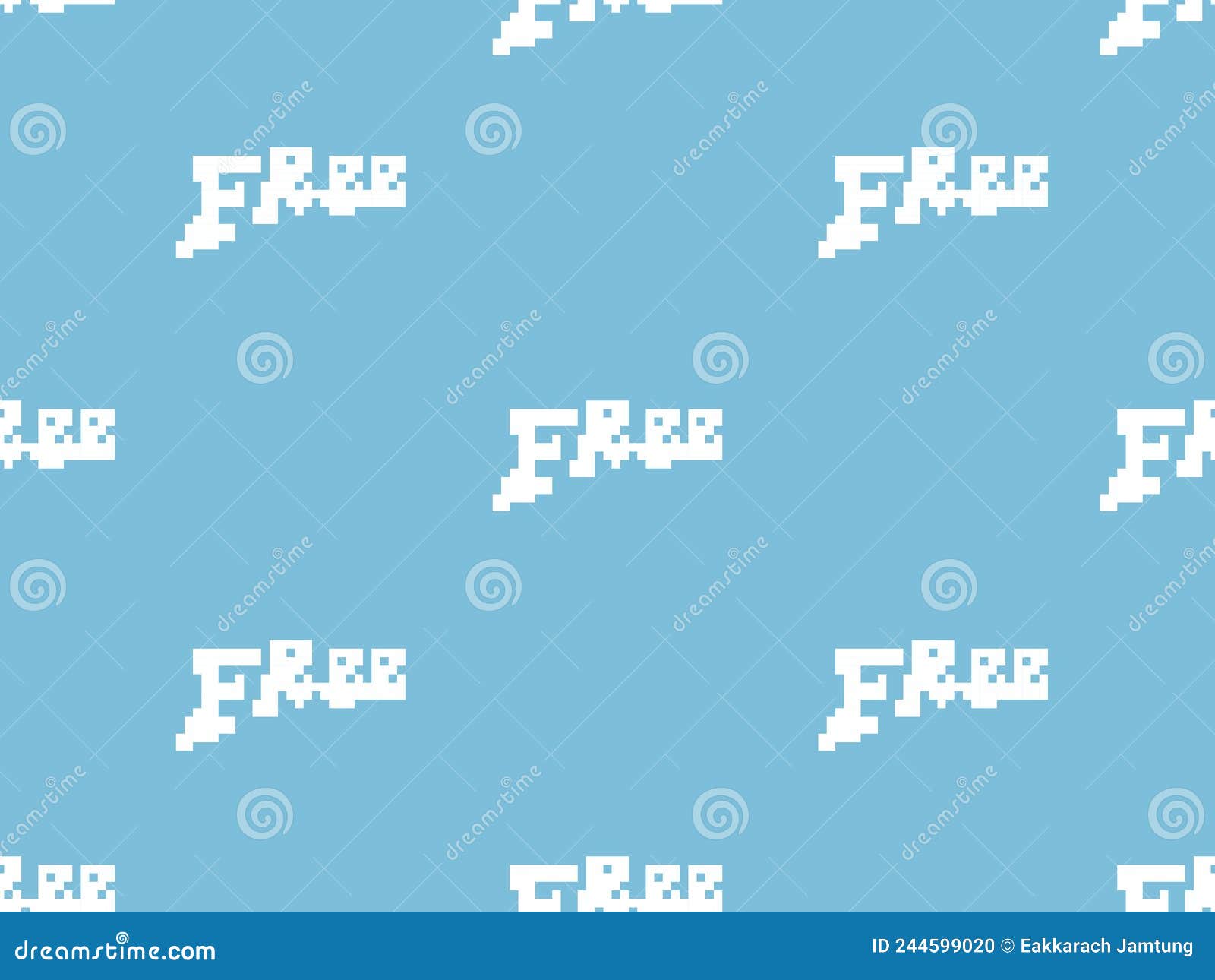 Free Text Seamless Pattern on Blue Background.Pixel Style Stock ...