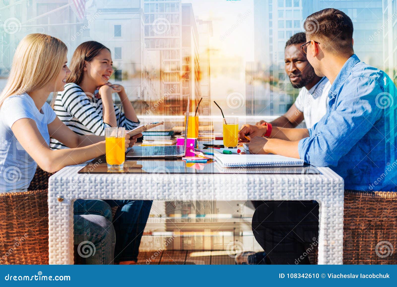 Group of Students Discussing Plans for Weekend Stock Photo - Image of ...