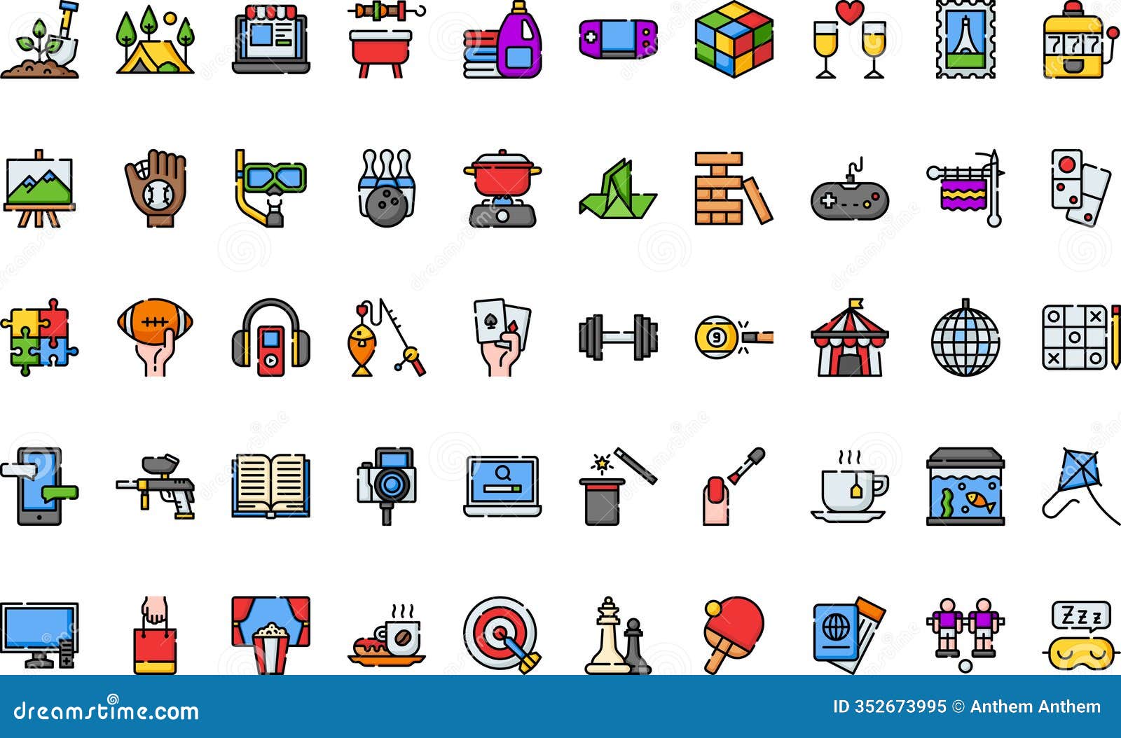 Free-time High-Quality Vector Icons Collection with Editable Stroke ...