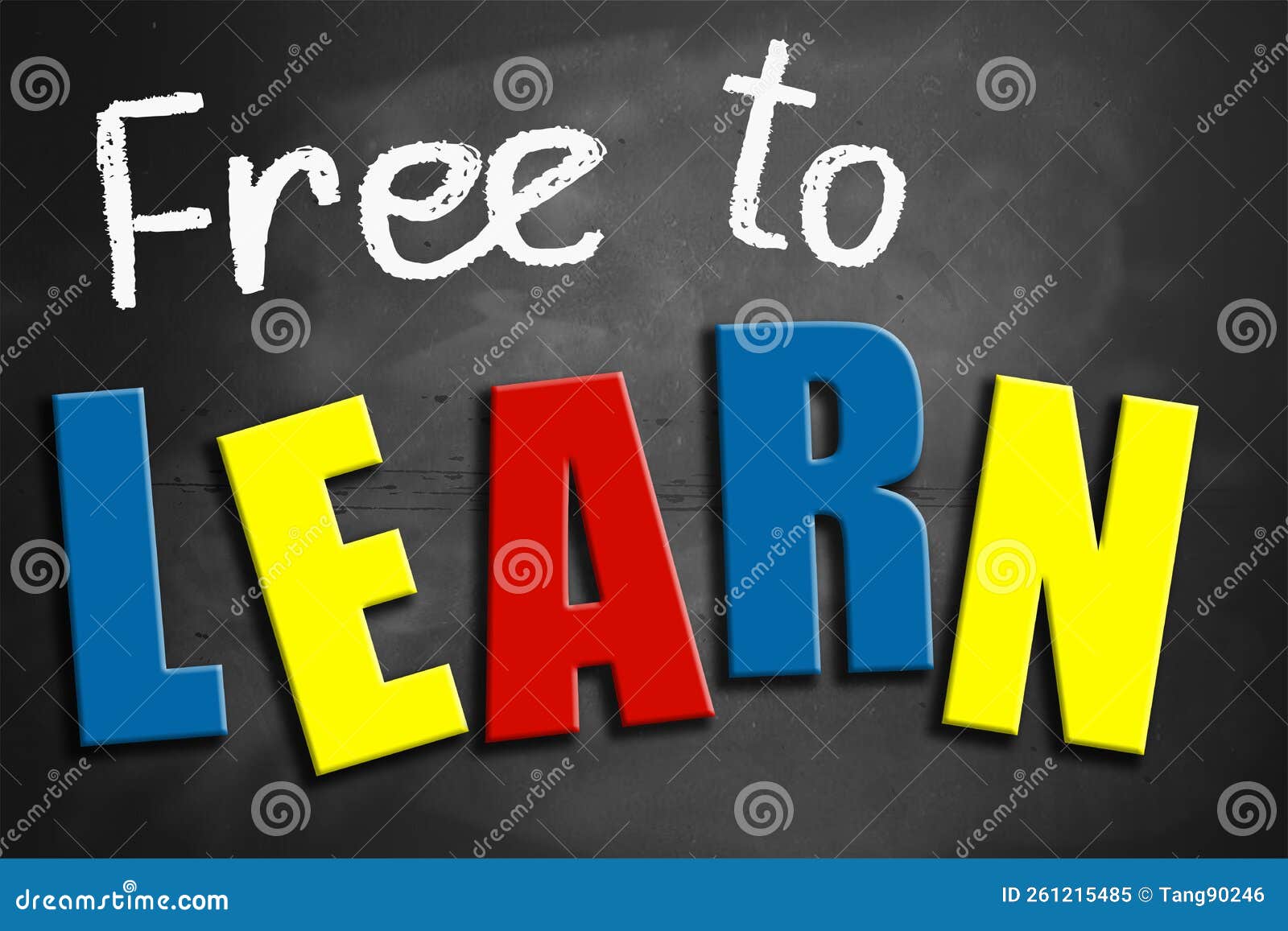 Free To Learn Conceptual Words on Blackboard Stock Illustration ...