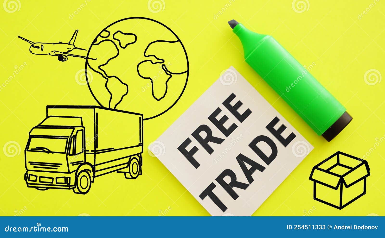 Free Trade Agreements Zone is Shown Using the Text Stock Image - Image ...