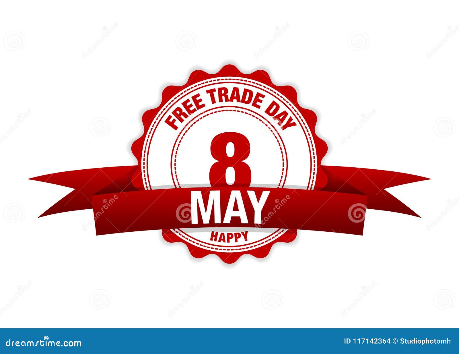 Free Trade Day. 8 May Ribbon Calendar Stock Vector - Illustration of ...