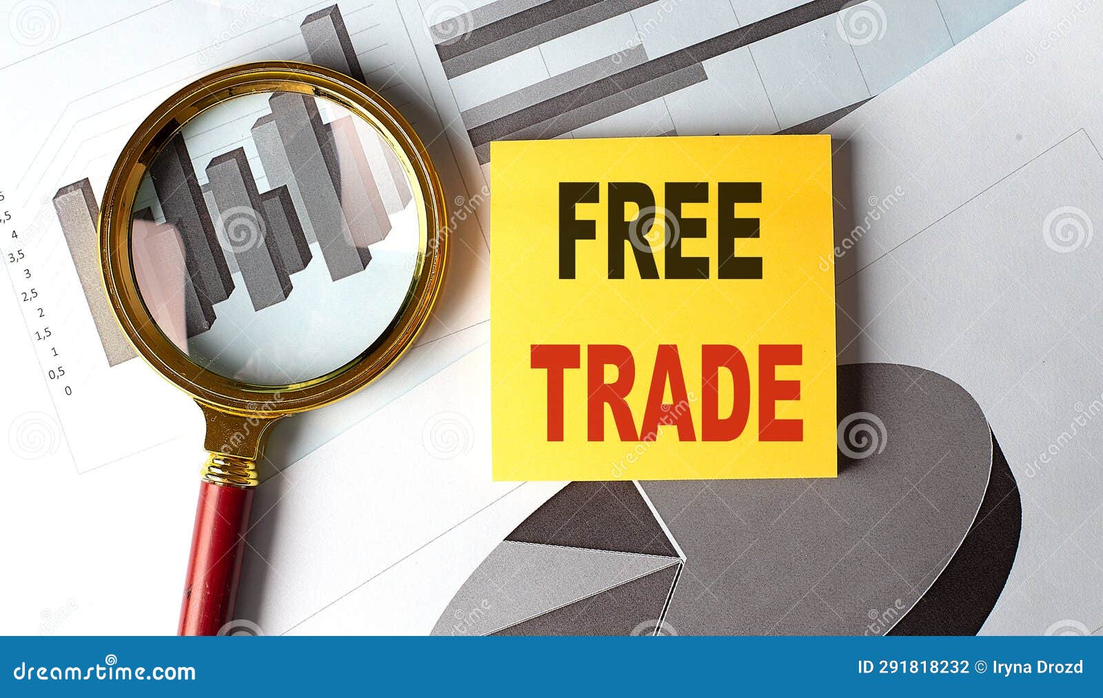 FREE TRADE Text on Sticky on Chart Stock Photo - Image of data ...