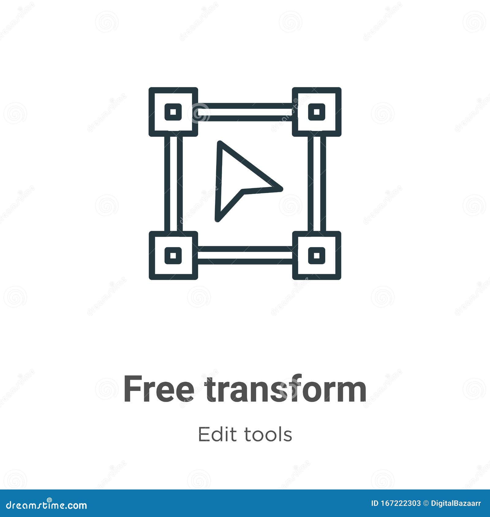 Free Transform Outline Vector Icon Thin Line Black Free Transform Icon