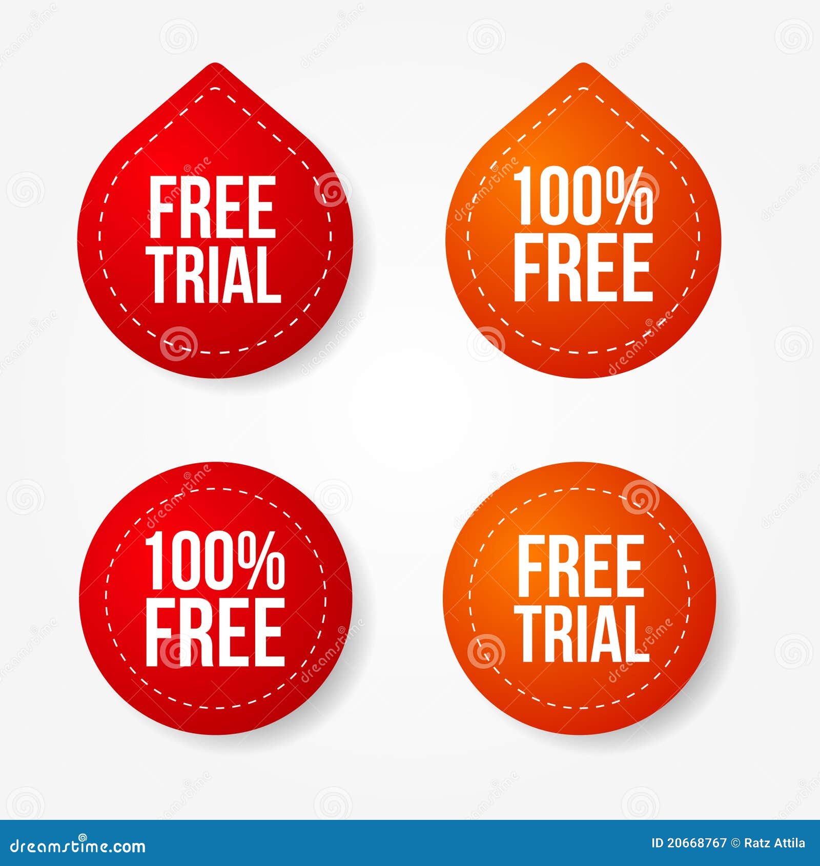 Free Trial Badges and Stickers Stock Vector - Illustration of sticker ...