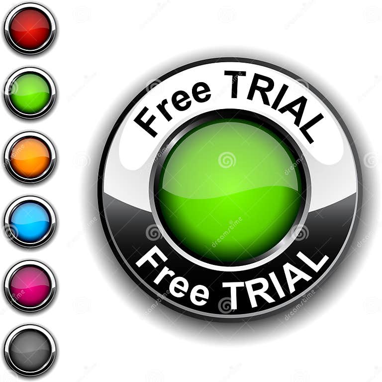 Free trial button. stock vector. Illustration of push - 13826942