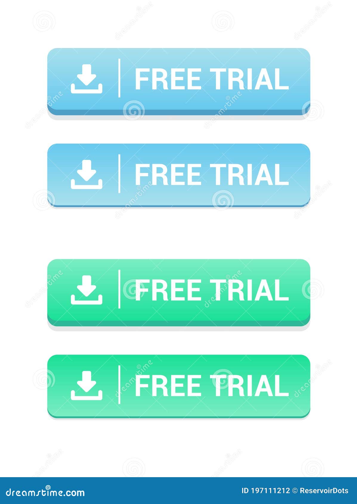 Free Trial Buttons stock vector. Illustration of sign - 197111212