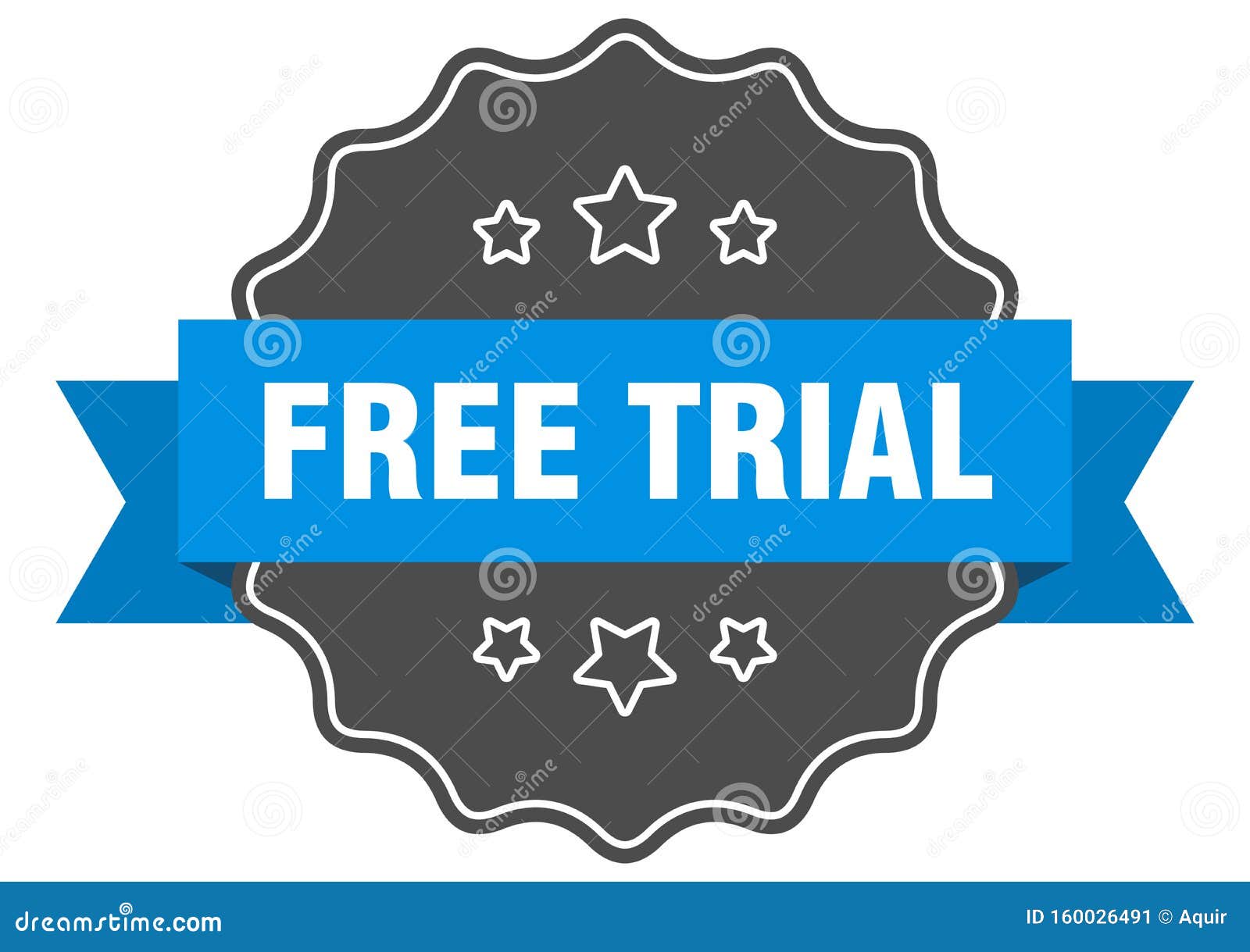 Free trial label stock vector. Illustration of circle - 160026491