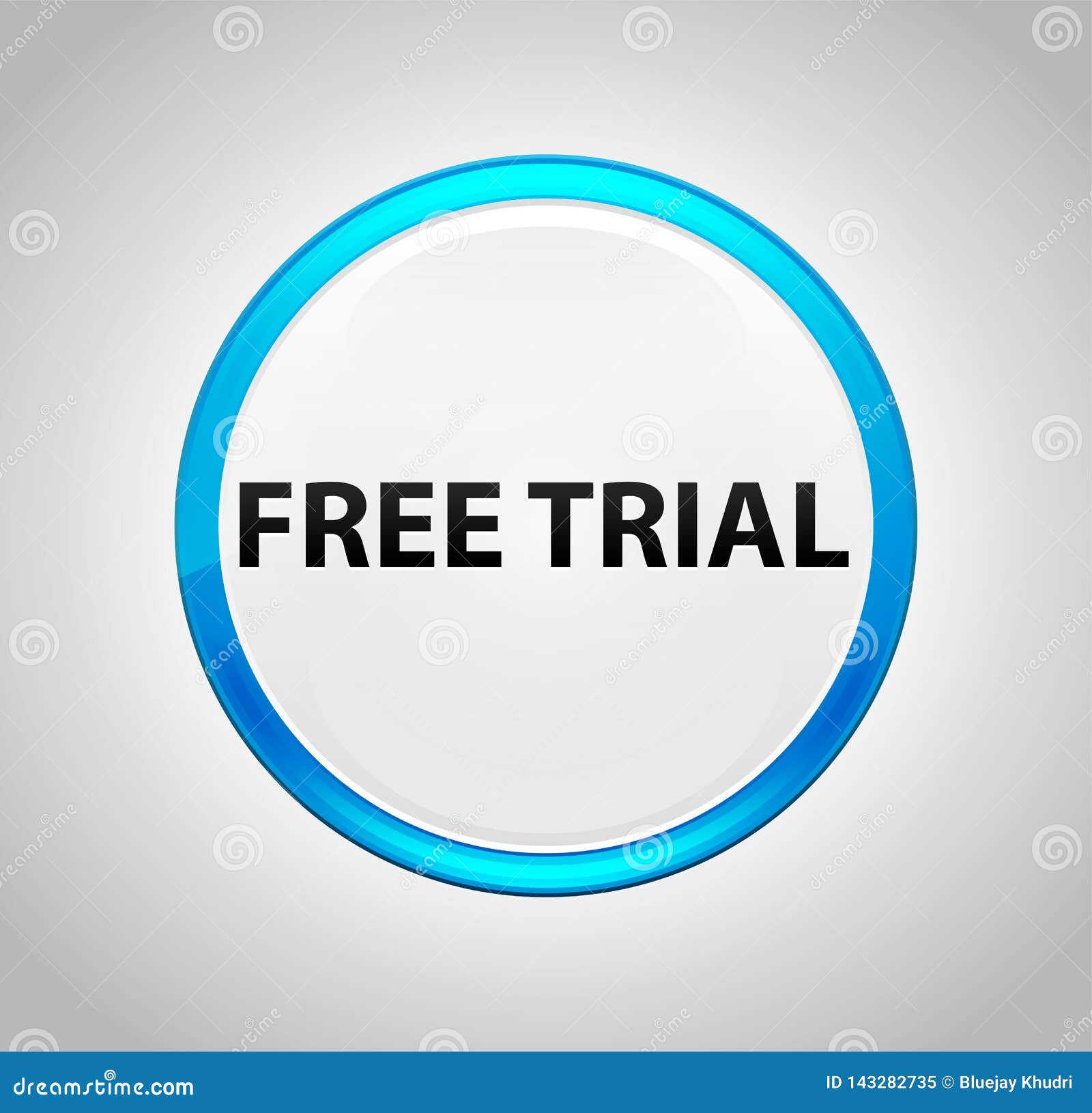 Free Trial Round Blue Push Button Stock Illustration - Illustration of ...