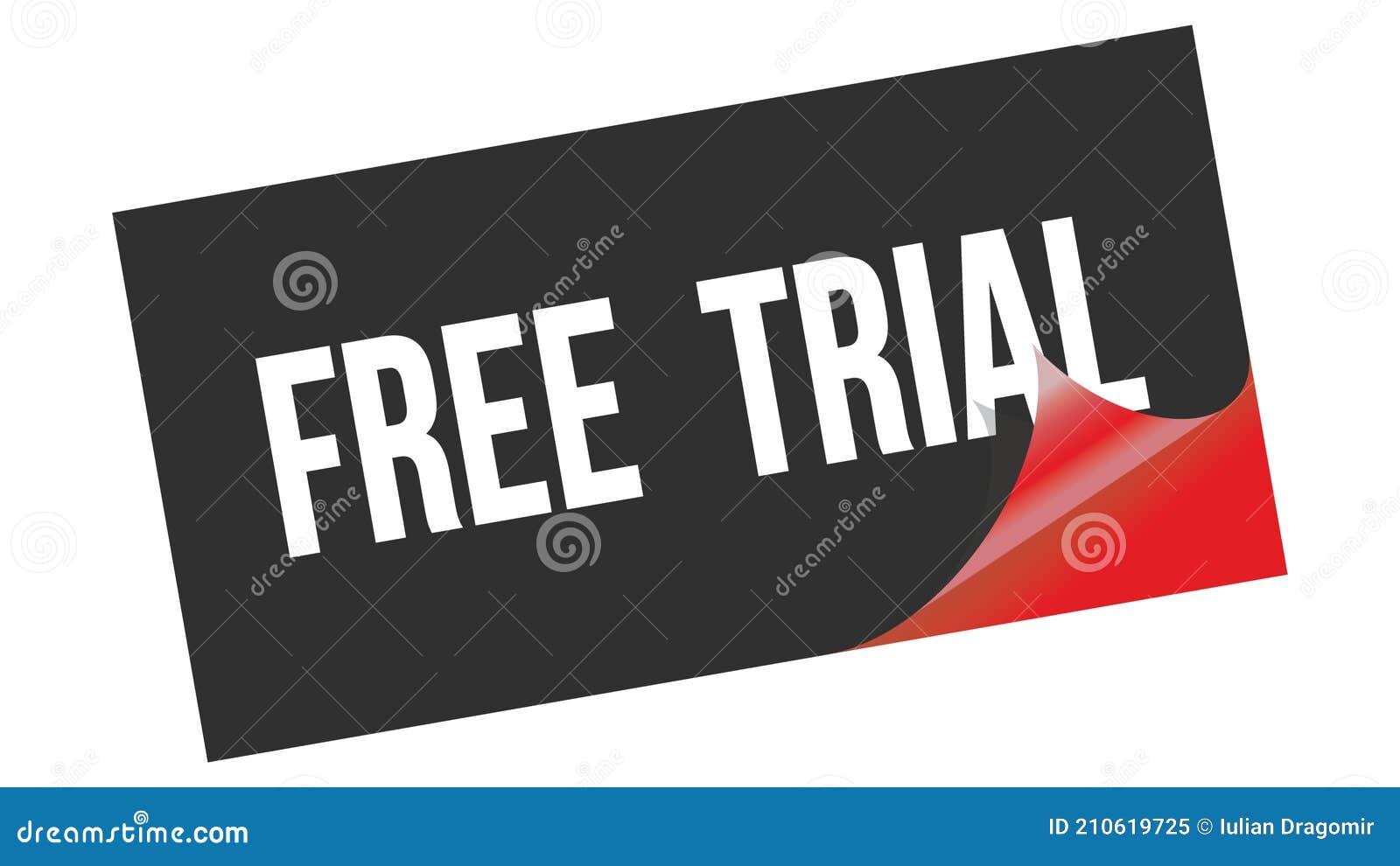 FREE TRIAL Text on Black Red Sticker Stamp Stock Illustration ...