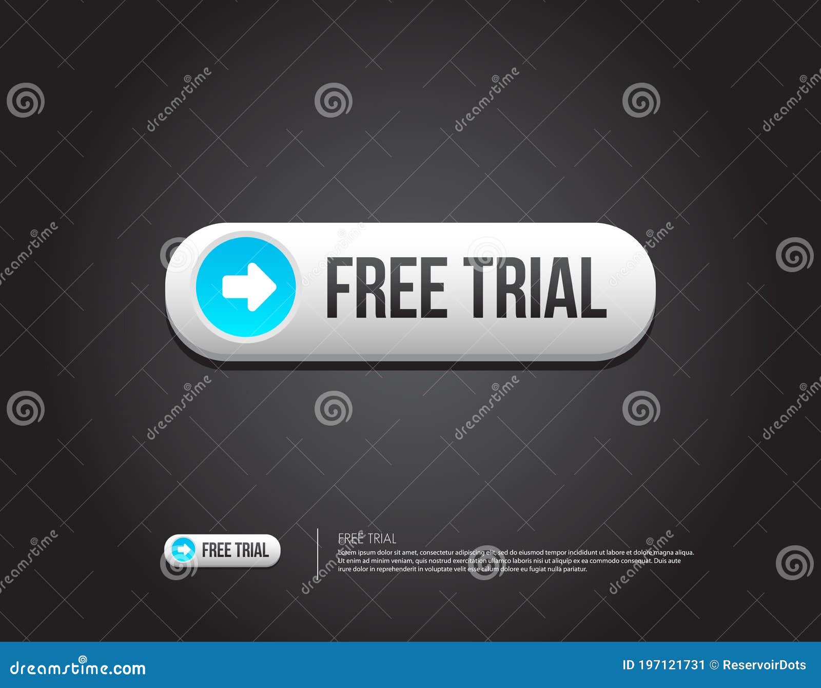 Free Trial Button stock vector. Illustration of color - 197121731