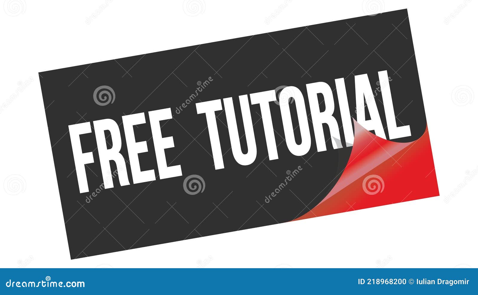 FREE TUTORIAL Text on Black Red Sticker Stamp Stock Illustration ...