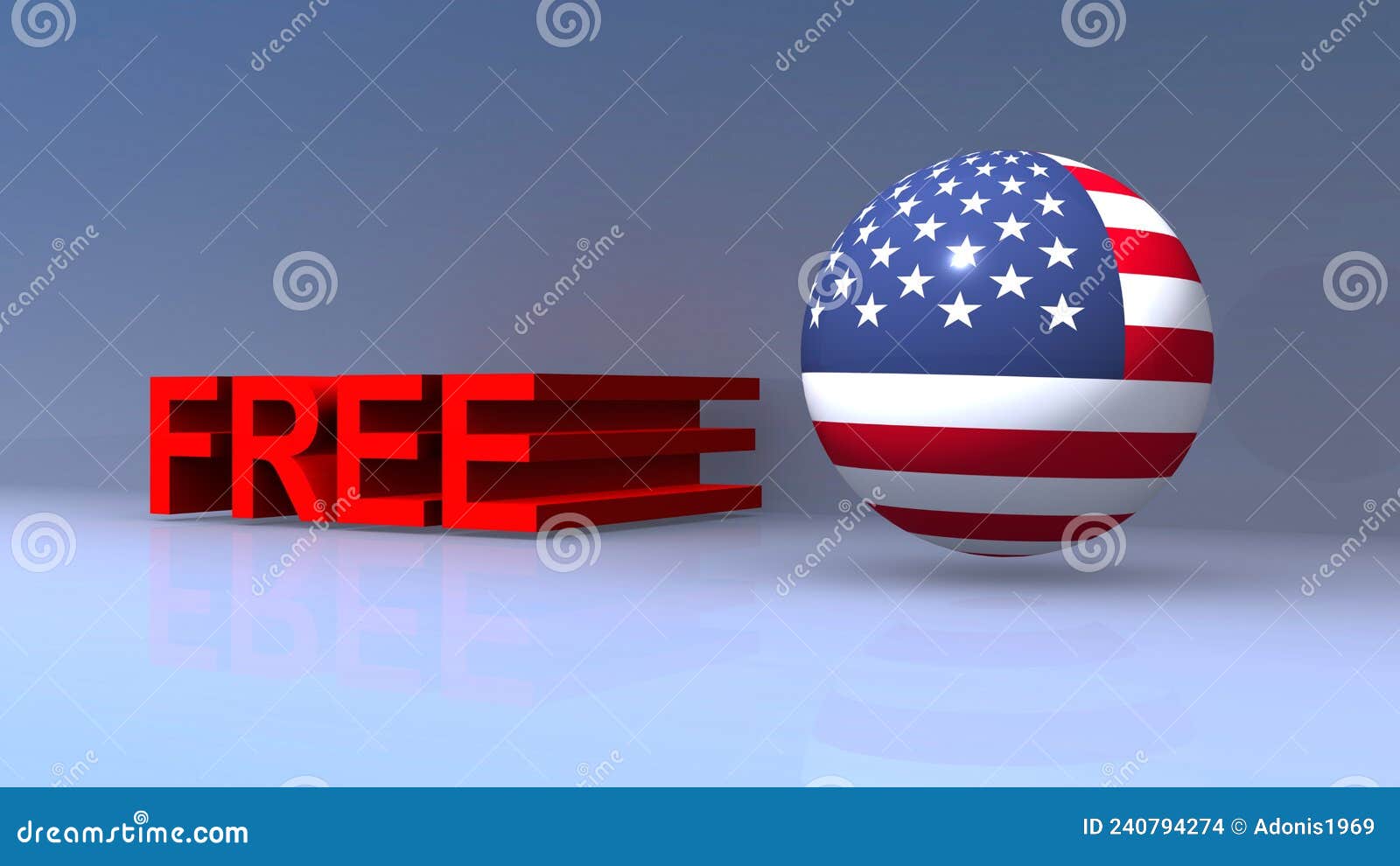 Free and usa flag on blue stock illustration. Illustration of book ...