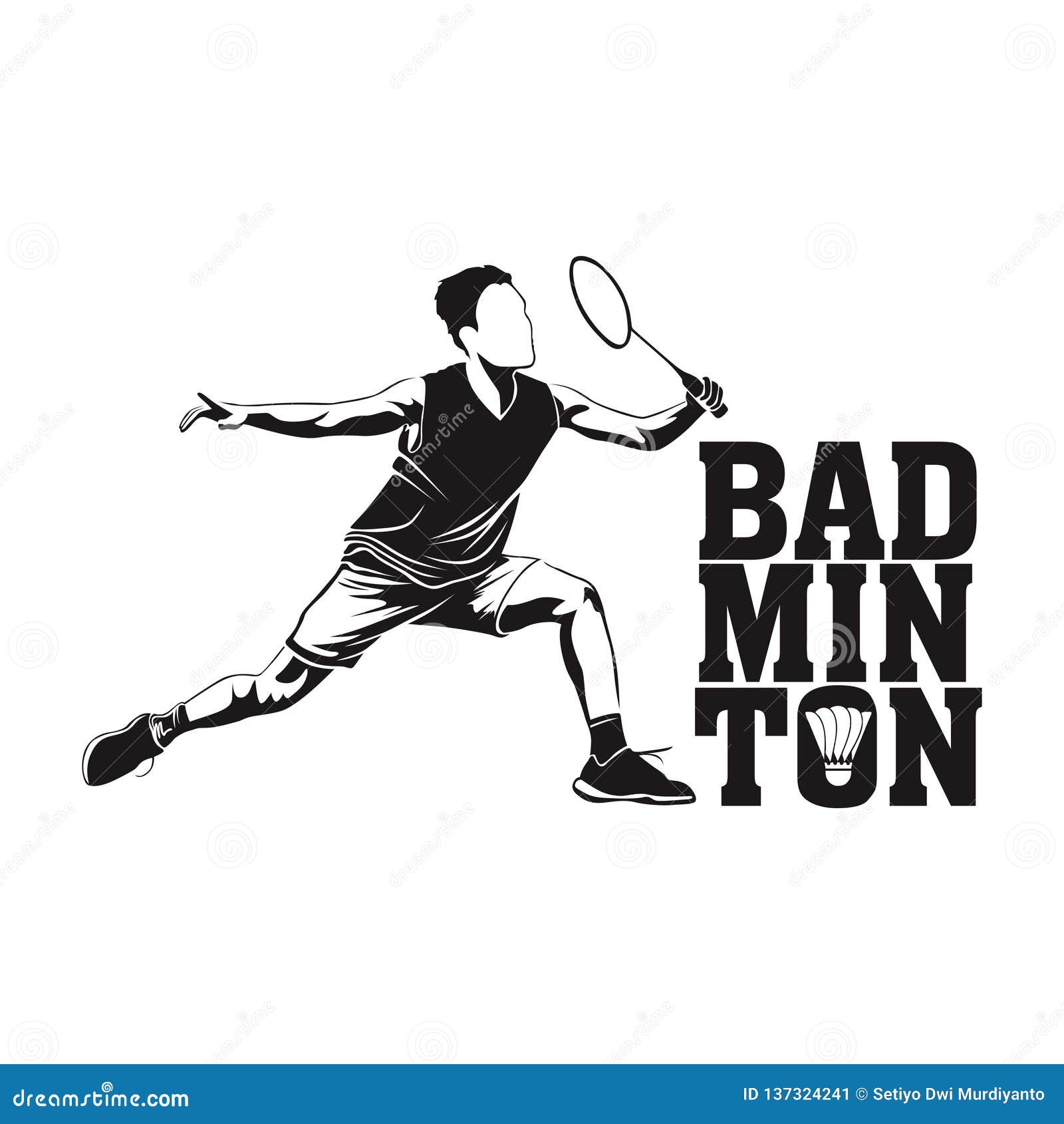 Vector Badminton Racket Illustration. Badminton Racket Isolated On ... Vector Badminton Racket Illustration. Badminton Racket Isolated On ...