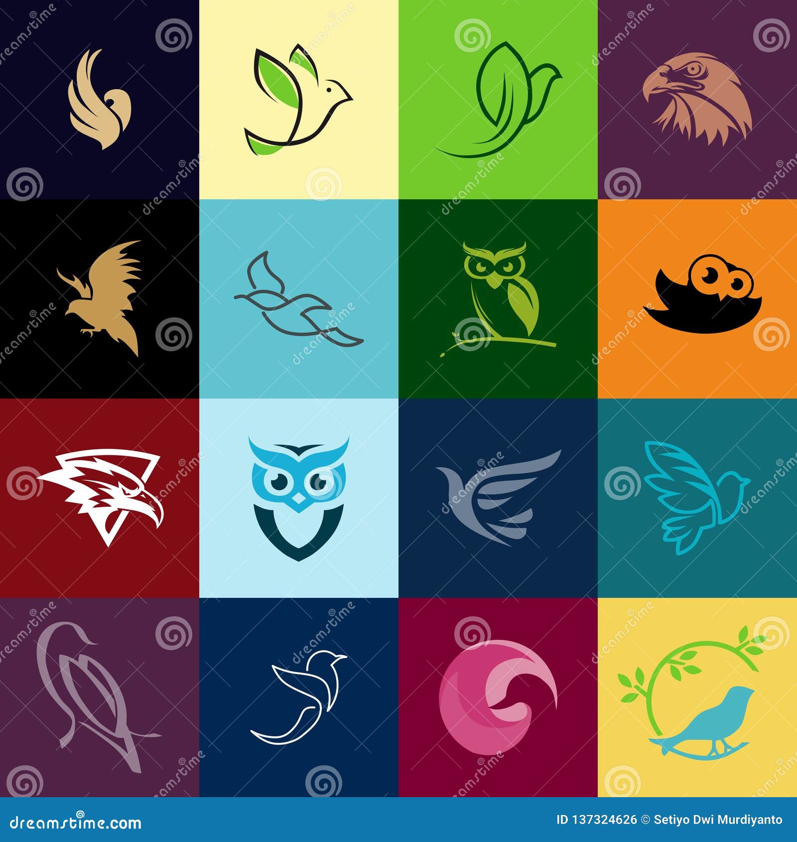 Free Vector Bird Logo Mega Pack Stock Illustration - Illustration of ...