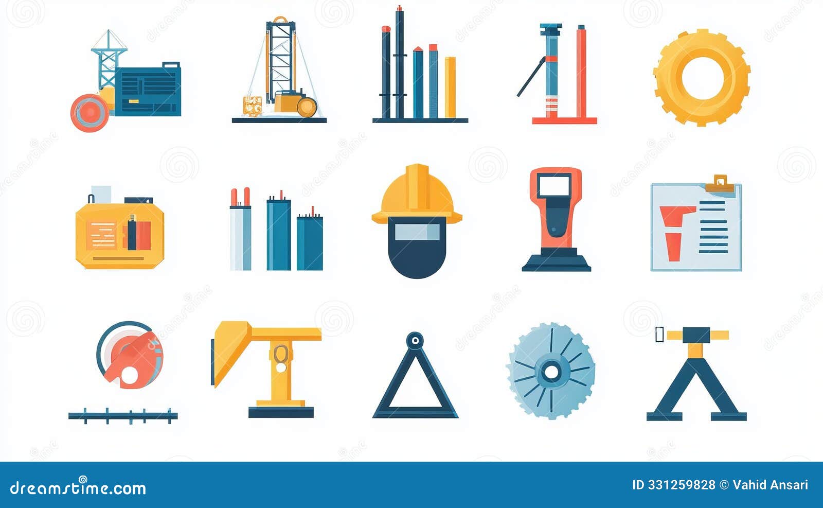 Free Vector Bundle of Engineering Set Icons Stock Illustration ...