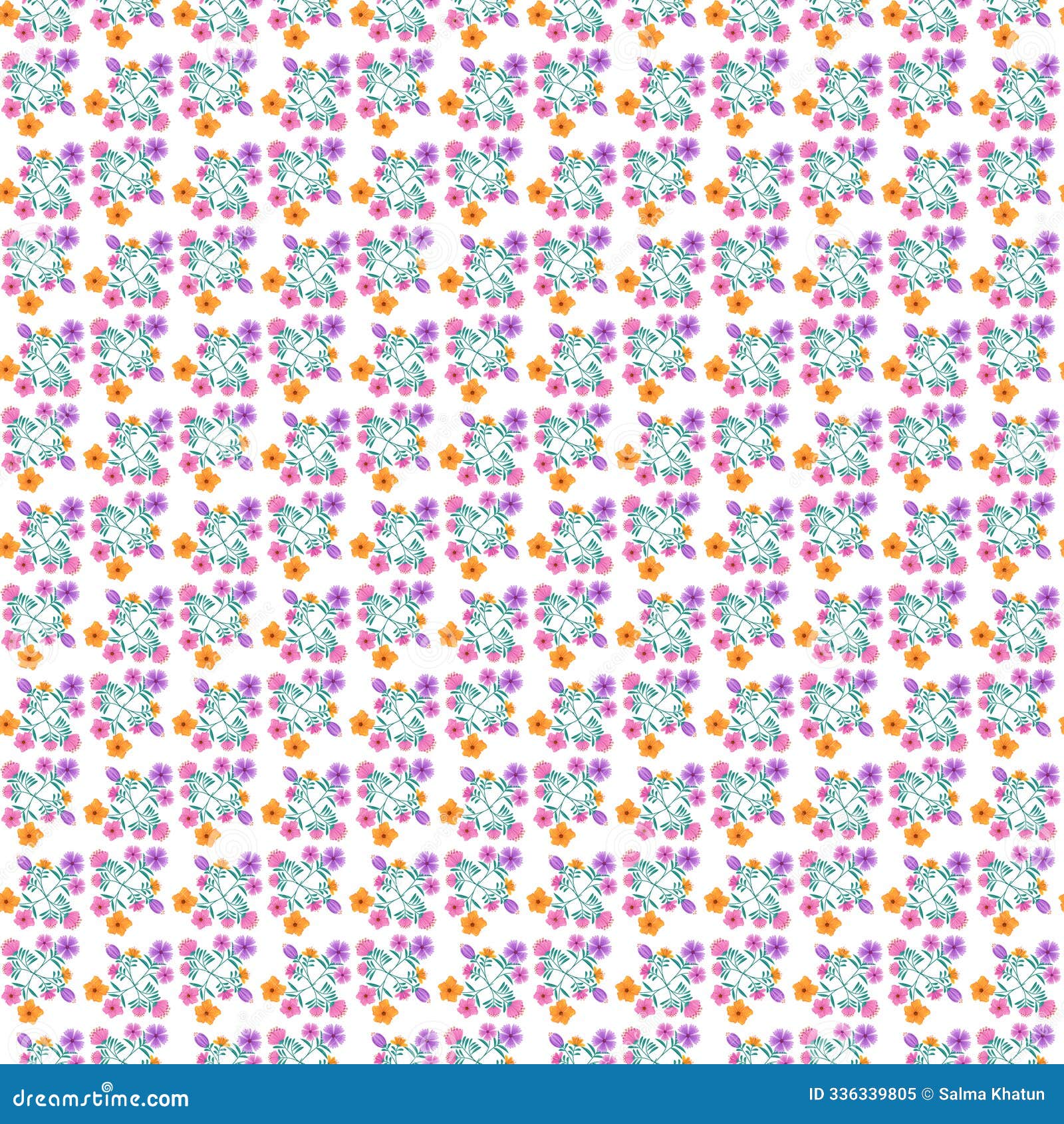 Free Vector Flat Design Small Flower Pattern Stock Illustration ...