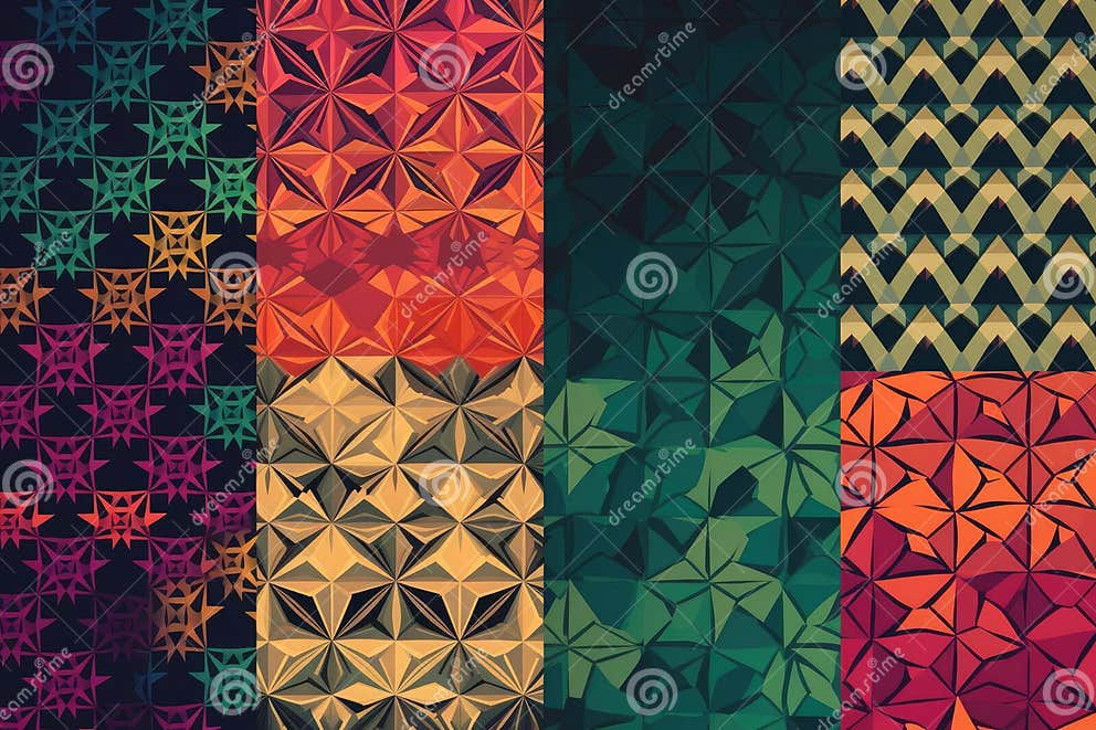Free Vector Patterns with Geometric Figures. Ai Generative Stock ...