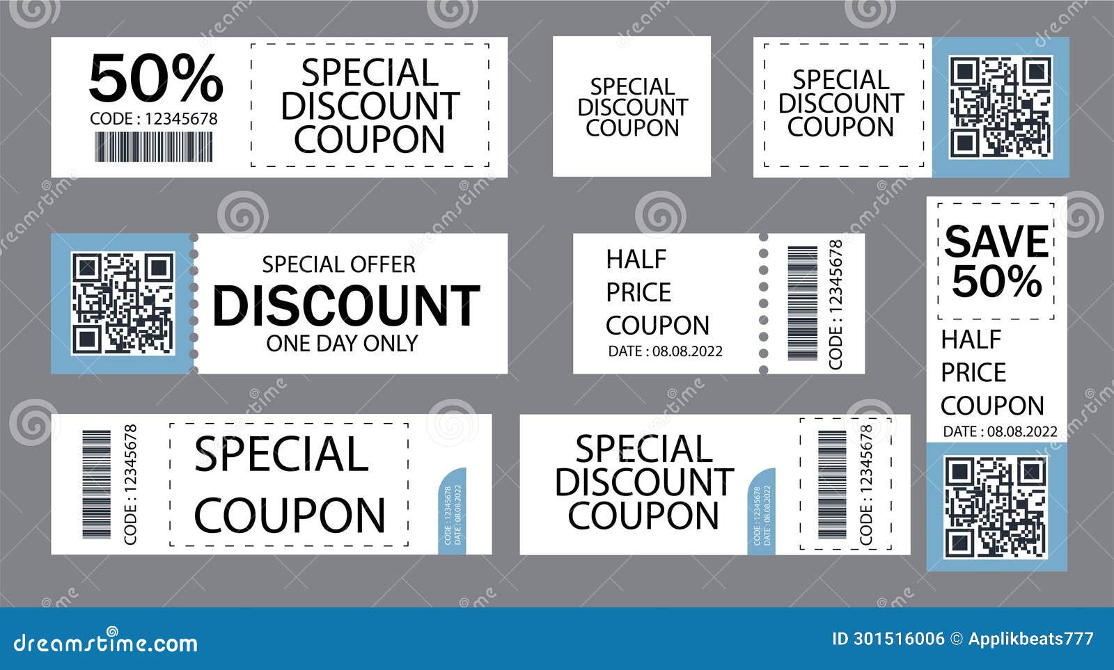Free Vector Special Offers Promo Vouchers Templates Set Stock Vector ...