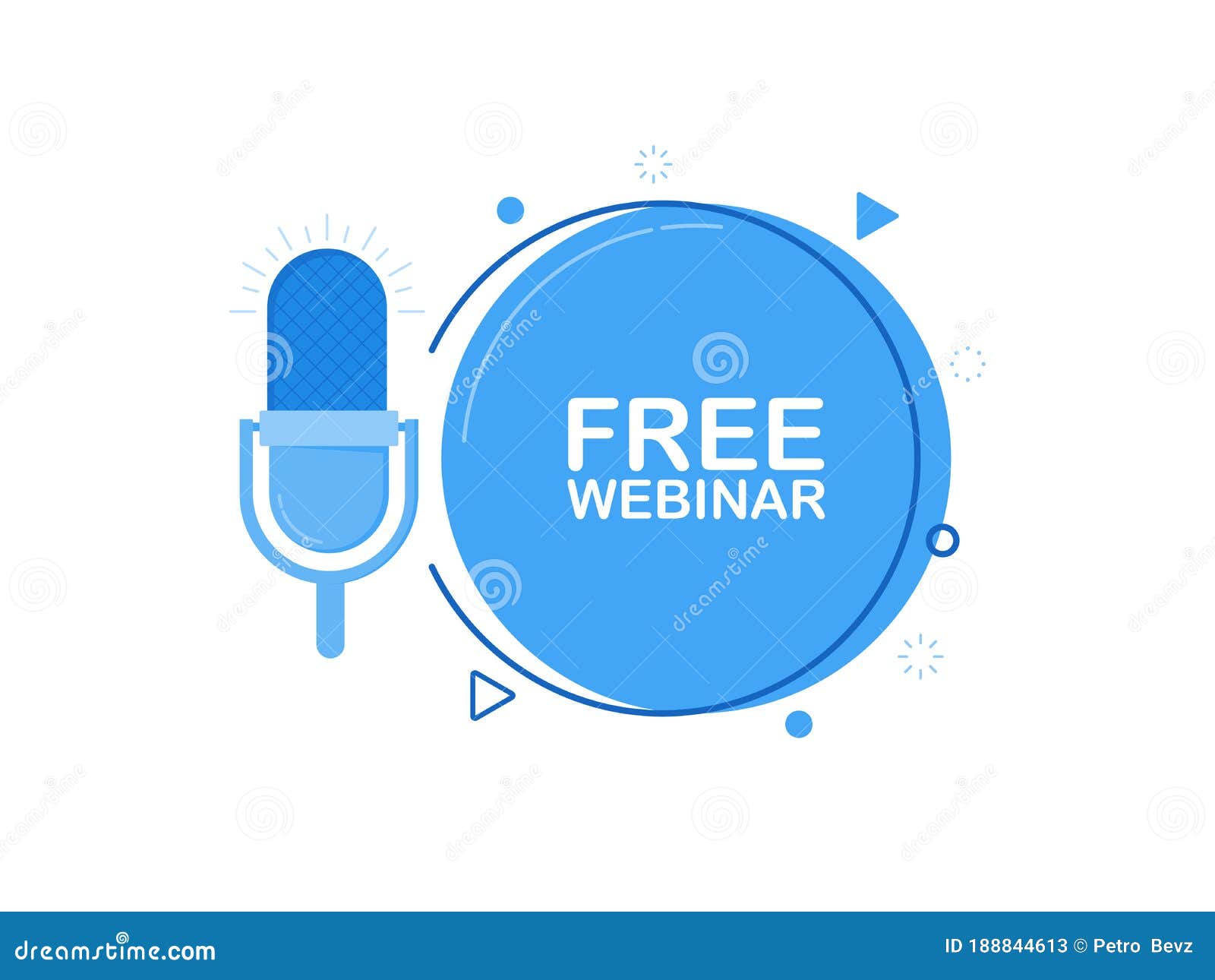 Free Webinar Online, with Recorde Microphone. Modern Flat Style Vector ...