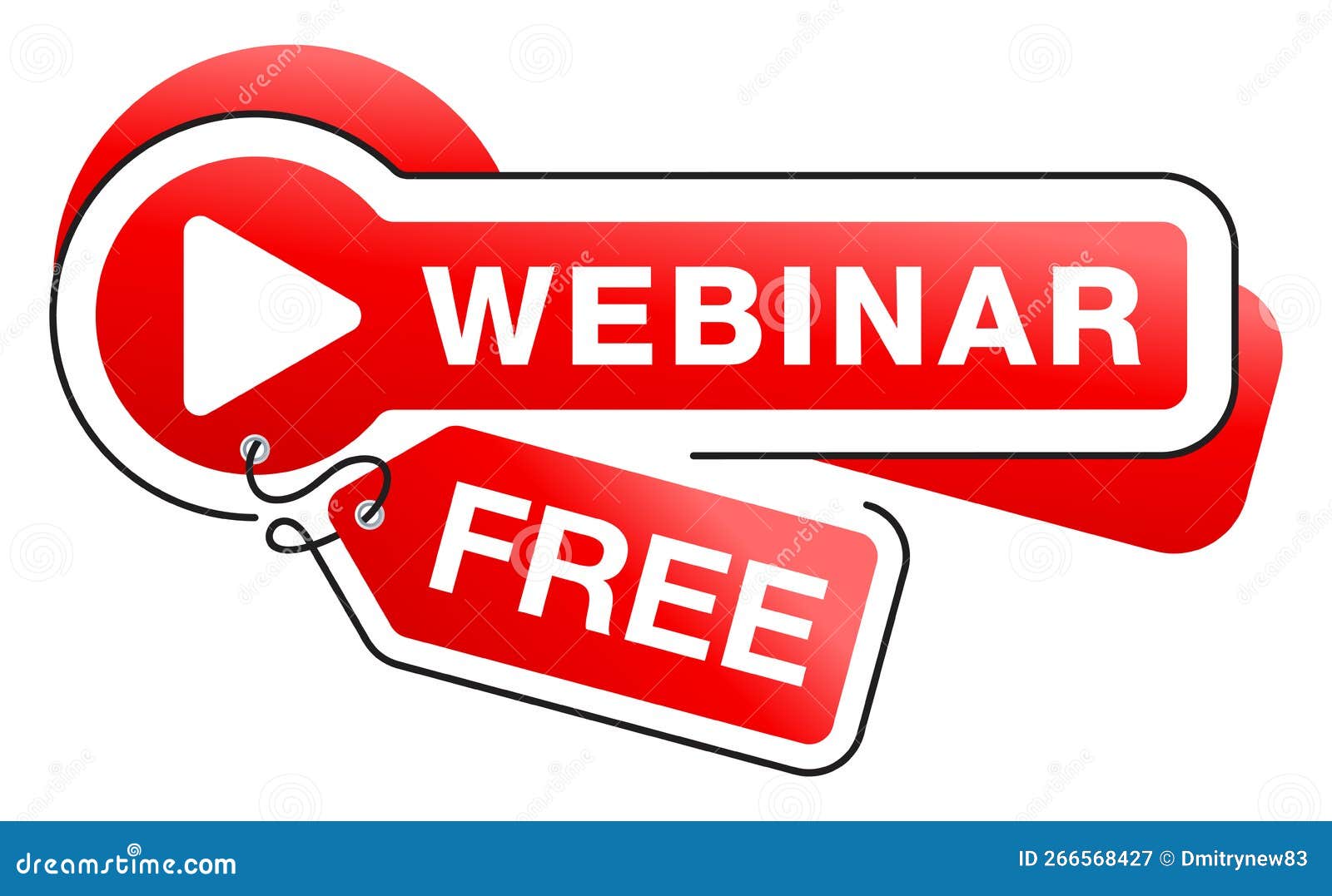 Free Webinar Red Catchy Button Stock Vector - Illustration of live ...