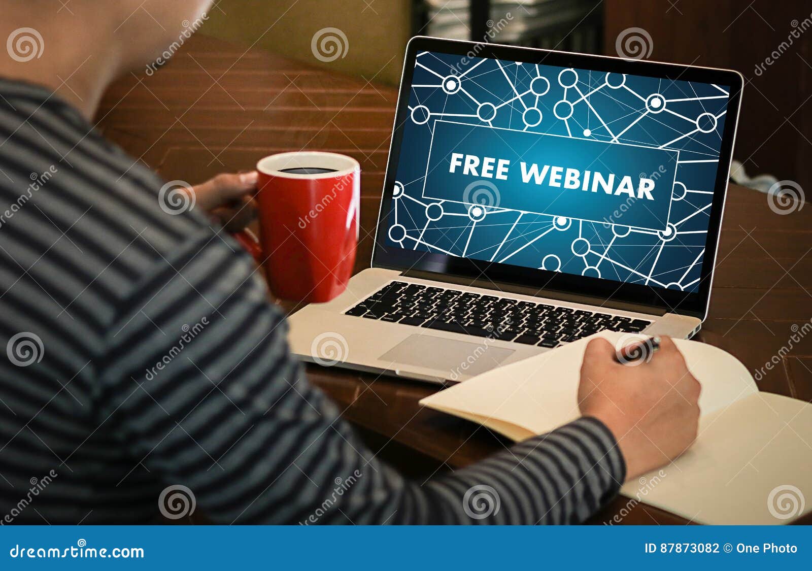 FREE WEBINAR on the Tablet Pc Screen and by Businessman Hands - Stock ...
